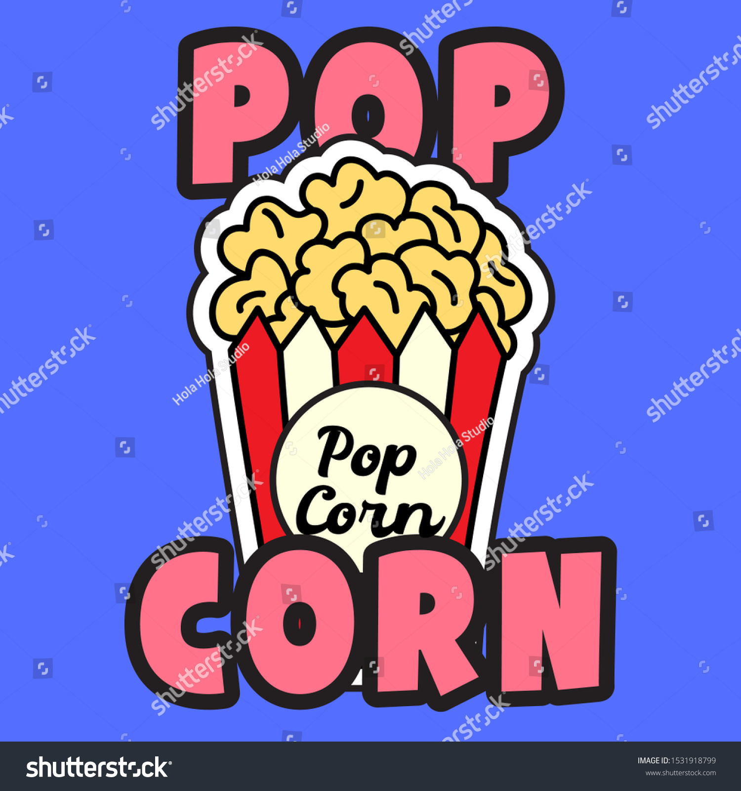 Pop Corn Slogan Print Vector Stock Vector (Royalty Free) 1531918799