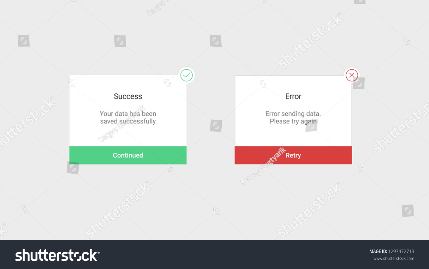 Popup Window Ui Stock Vector (Royalty Free) 1297472713