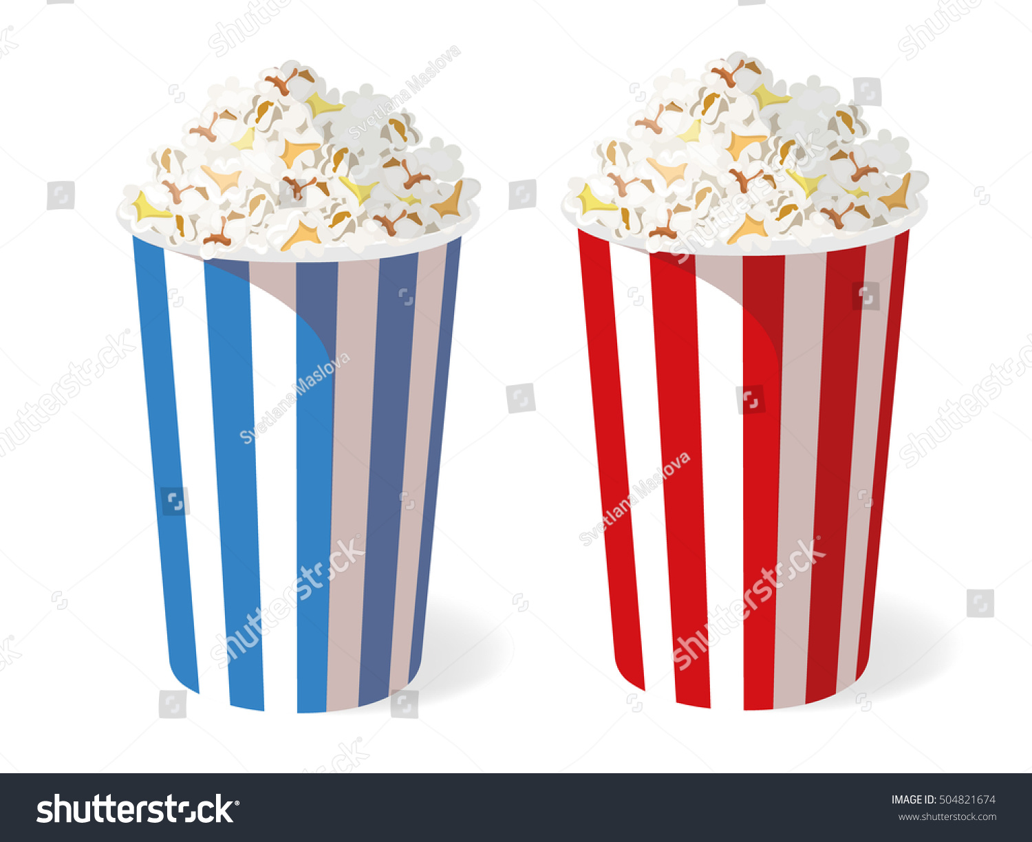 Popcorn Boxes Vector Popcorn Isolated On Stock Vector (Royalty Free ...