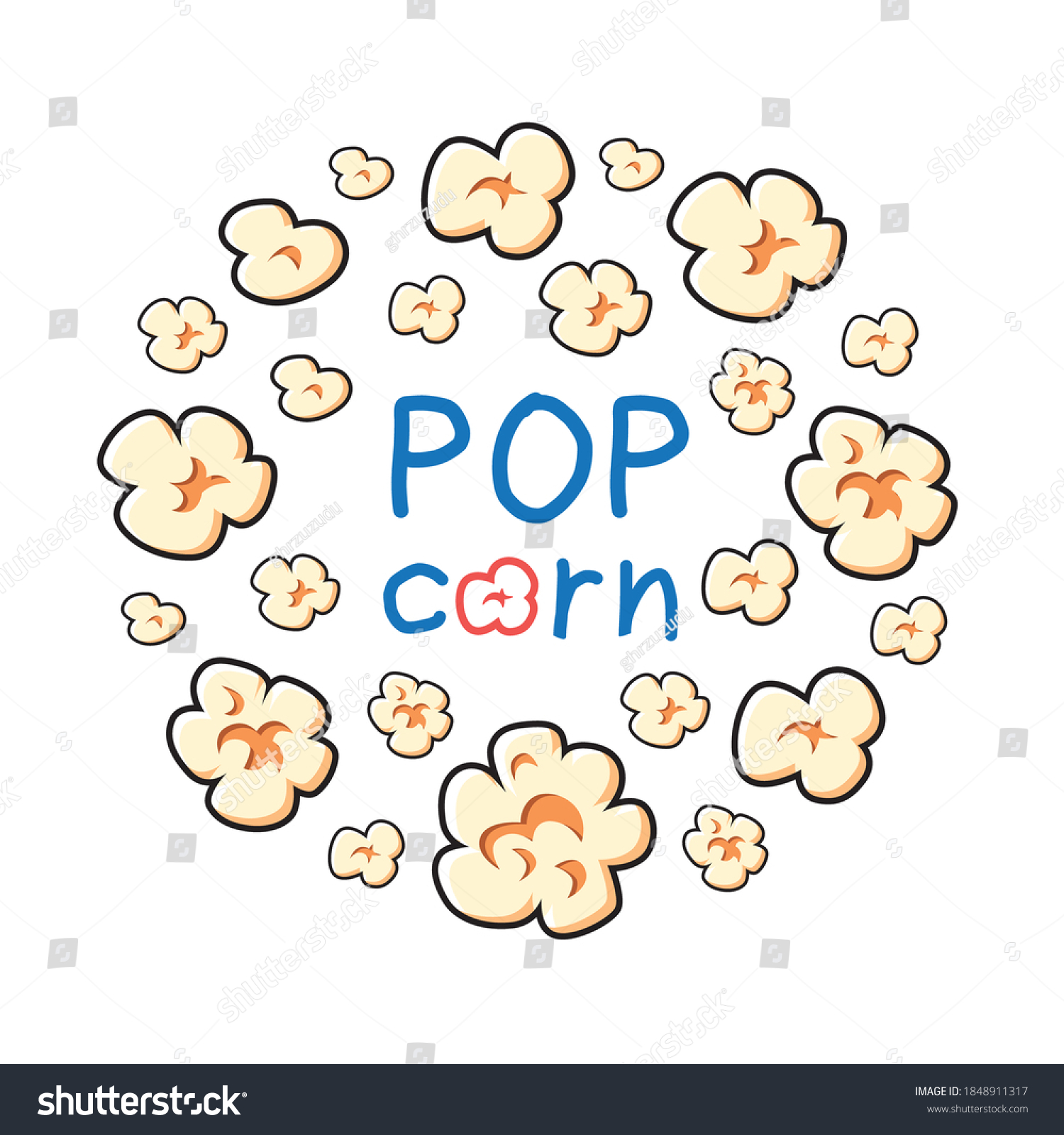 Popcorn Explosion Isolated Cartoon Vector Set 库存矢量图（免版税）1848911317 ...