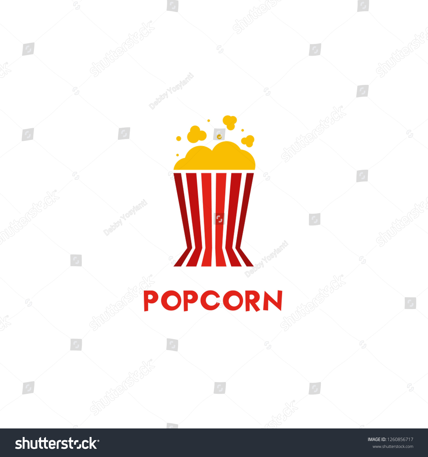 Vektor Stok Popcorn Logo Design (Tanpa Royalti) 1260856717 | Shutterstock