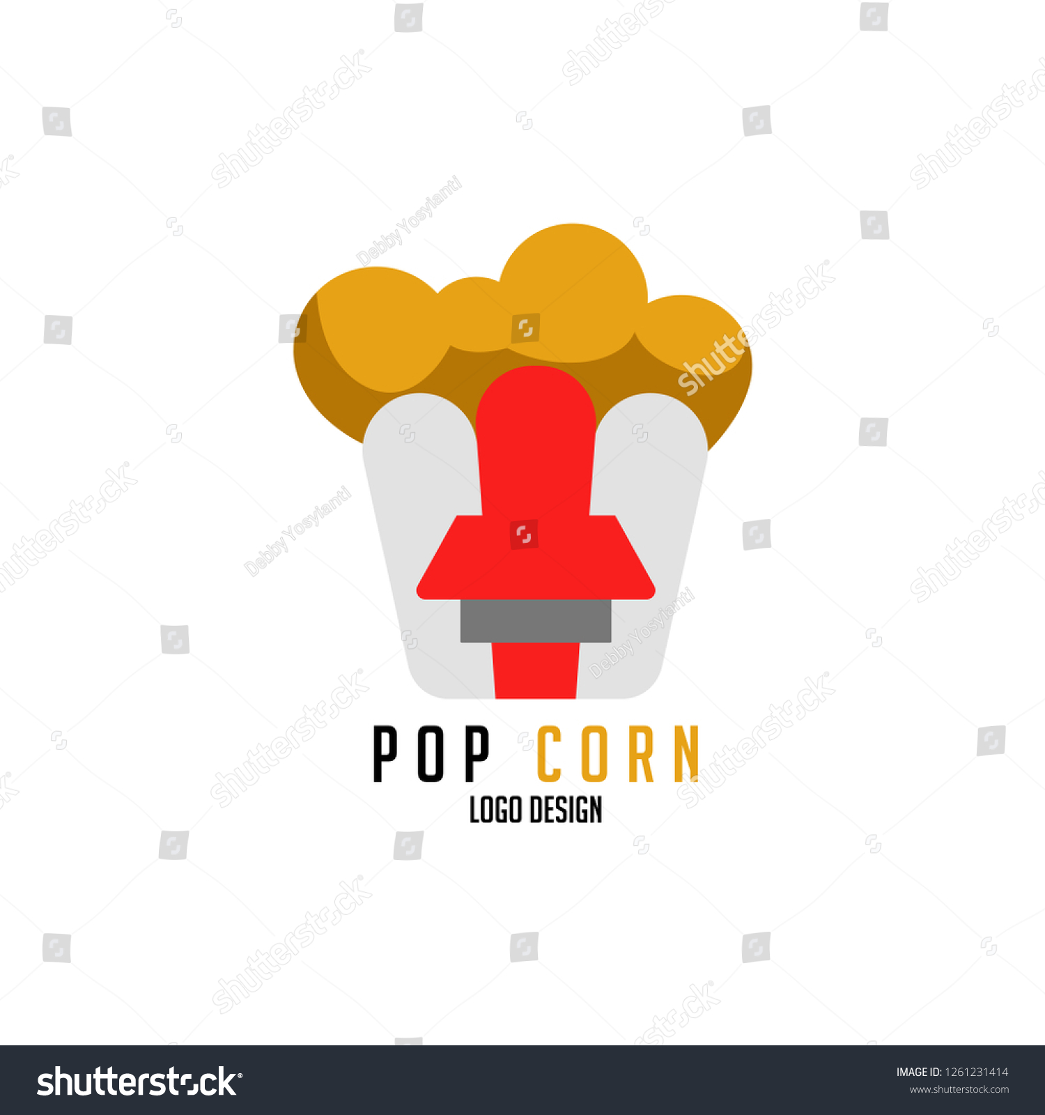 Popcorn Logo Design Stock Vector (Royalty Free) 1261231414 | Shutterstock