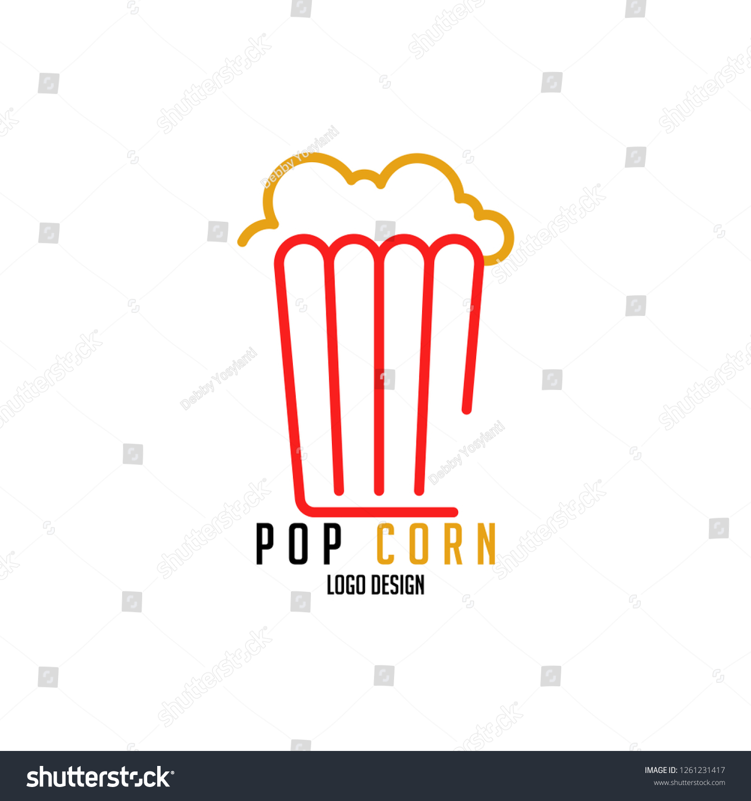 Popcorn Logo Design Stock Vector (Royalty Free) 1261231417 | Shutterstock