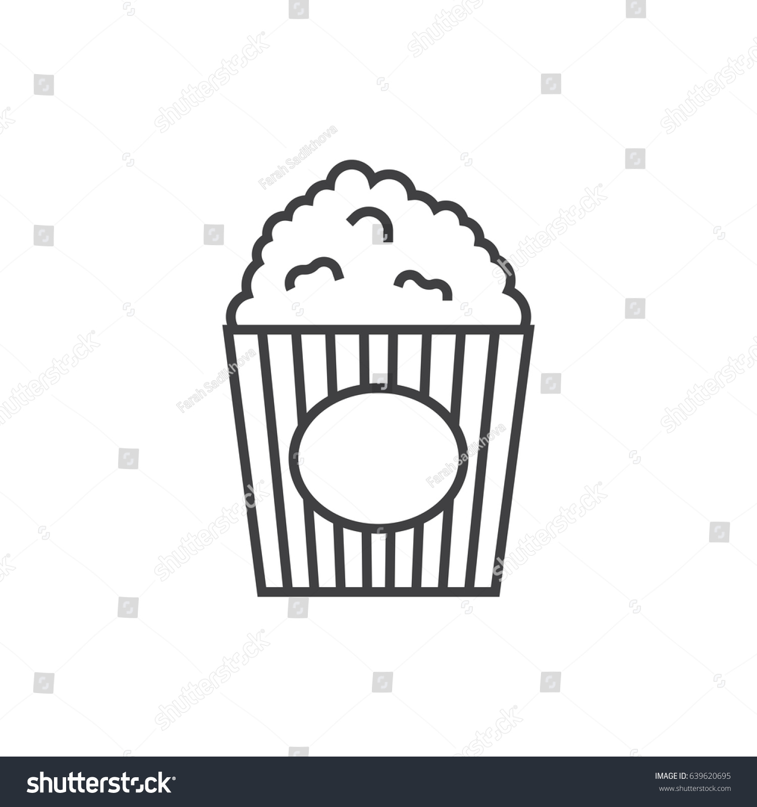 Popcorn Outline Icon Stock Vector (Royalty Free) 639620695
