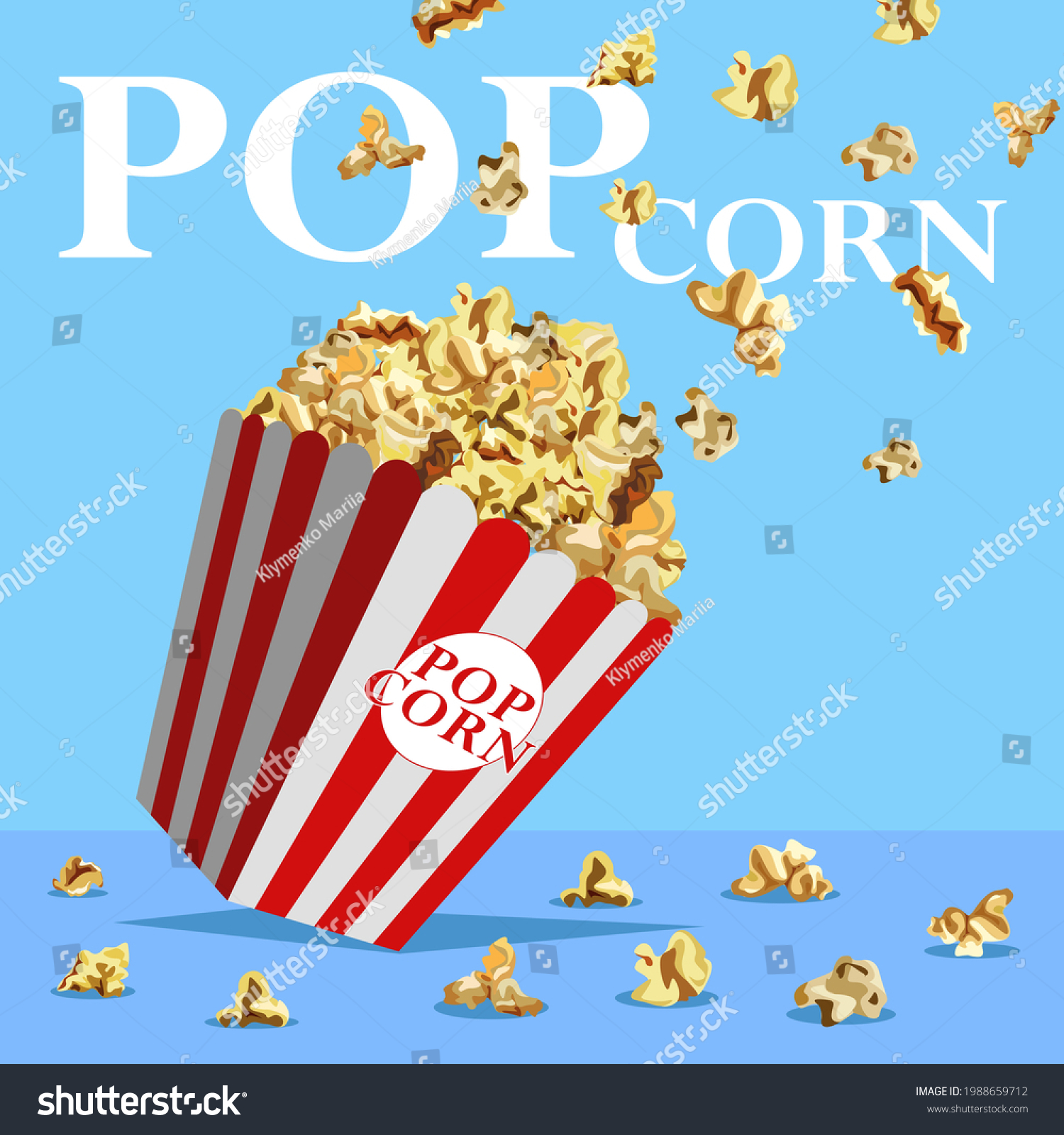 Popcorn Packaging Design Popcorn Box Vector Stock Vector (Royalty Free ...