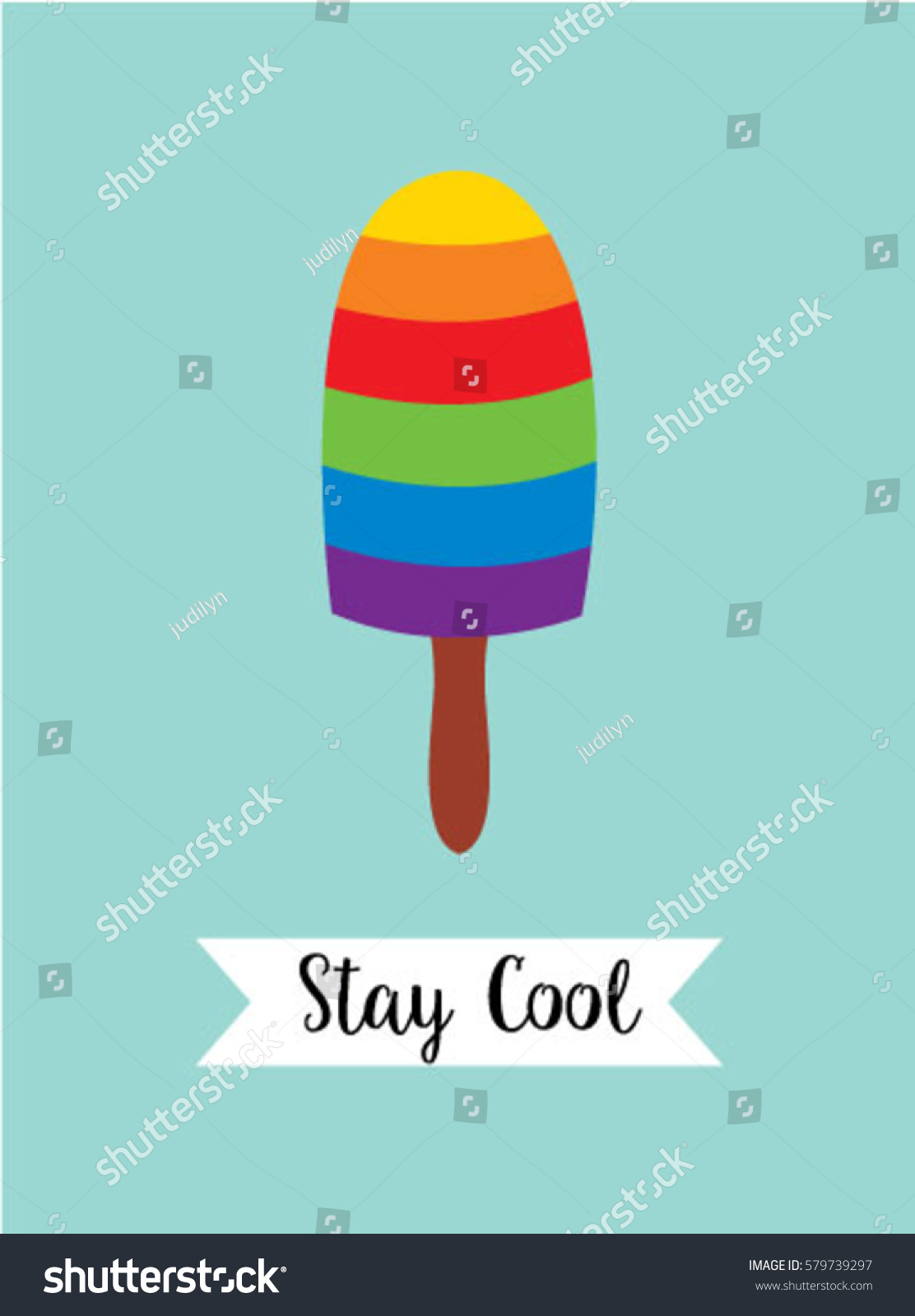 Popsicle Stay Cool Poster Vector Stock Vector (Royalty Free) 579739297