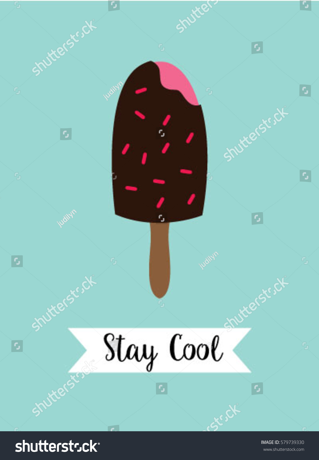 Popsicle Stay Cool Poster Vector Stock Vector (Royalty Free) 579739330