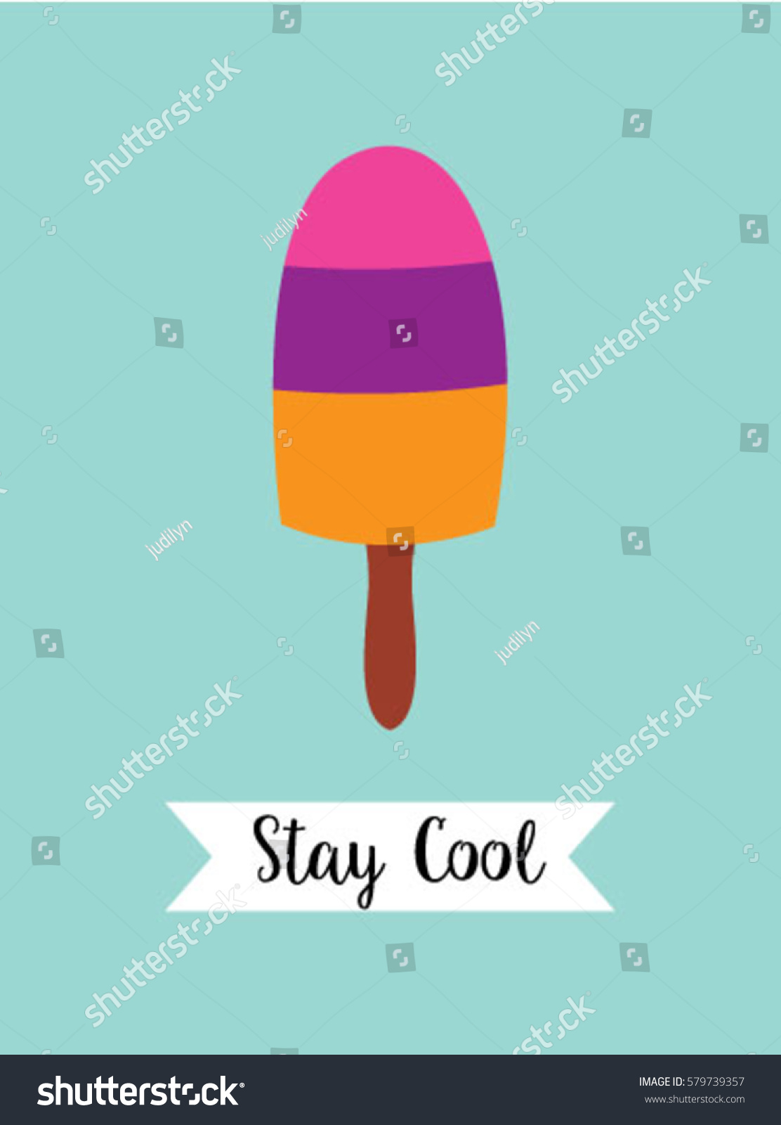 Popsicle Stay Cool Poster Vector: vector de stock (libre de regalías ...