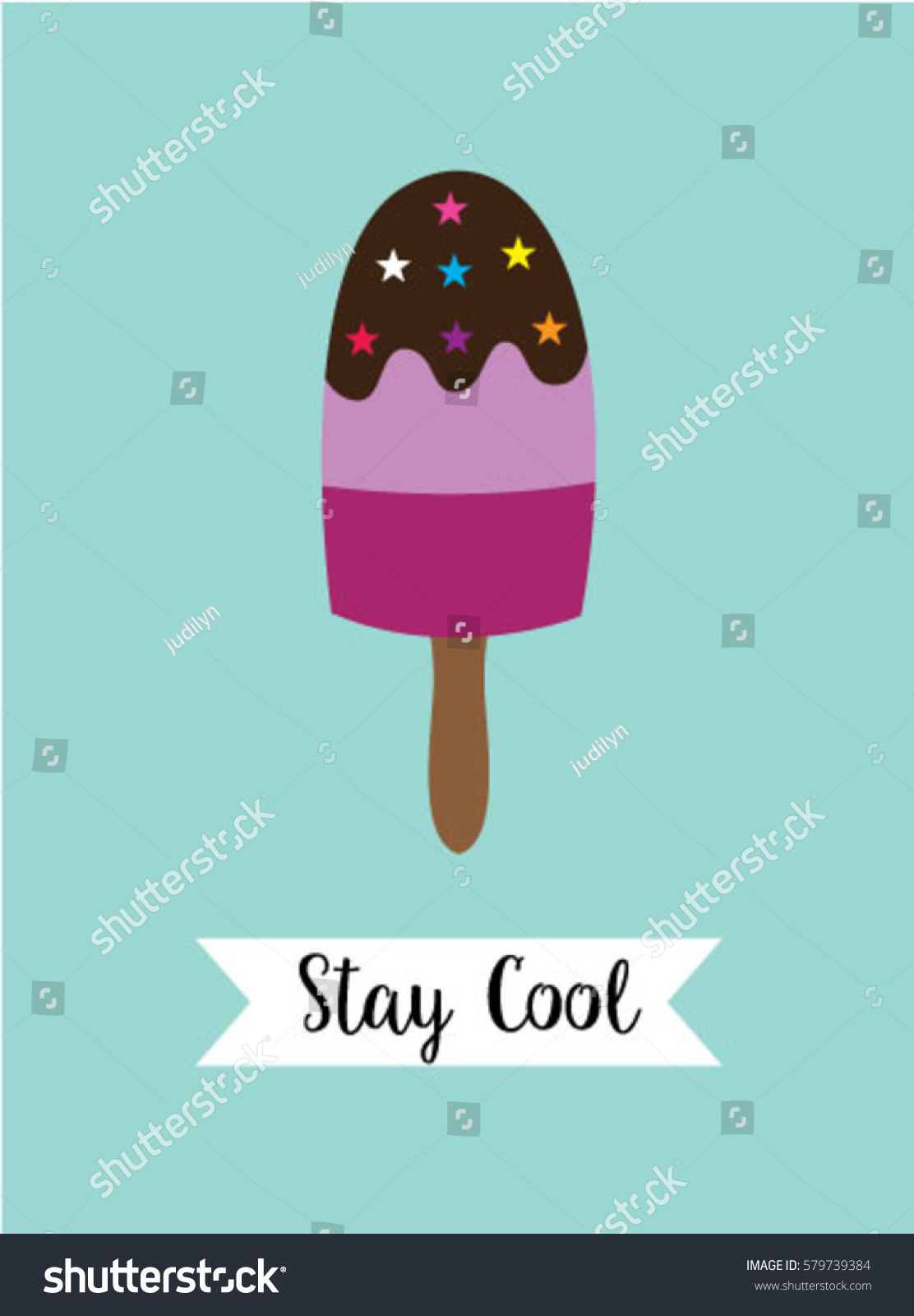 Popsicle Stay Cool Poster Vector Stock Vector (Royalty Free) 579739384