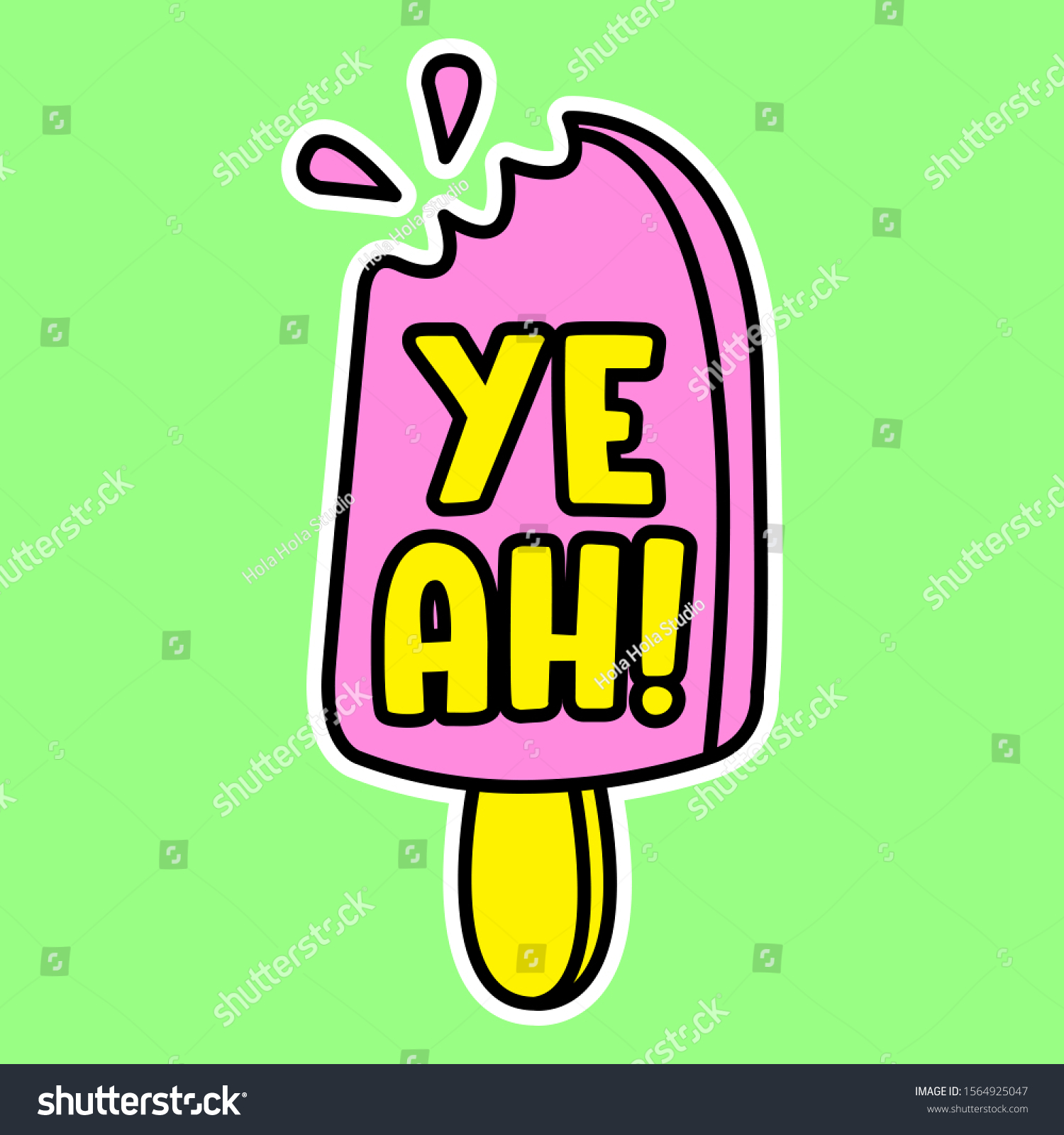 Popsicle Yeah Slogan Print Vector Stock Vector (Royalty Free ...