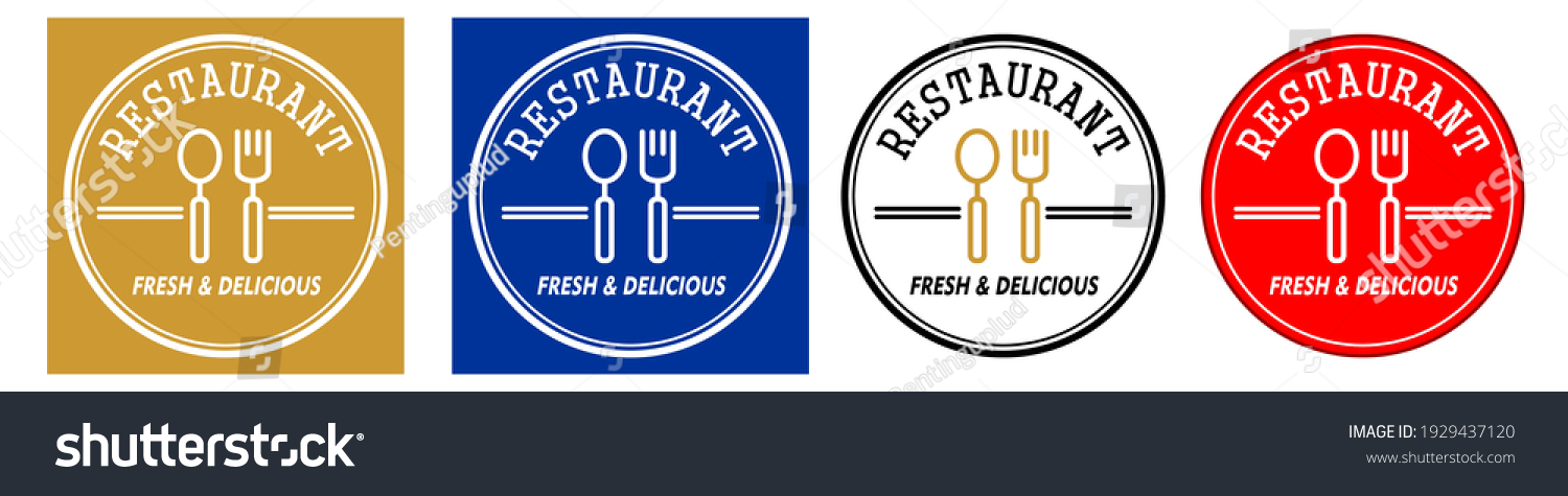 Popular Simple Classic Circle Restaurant Logo Stock Vector (Royalty ...