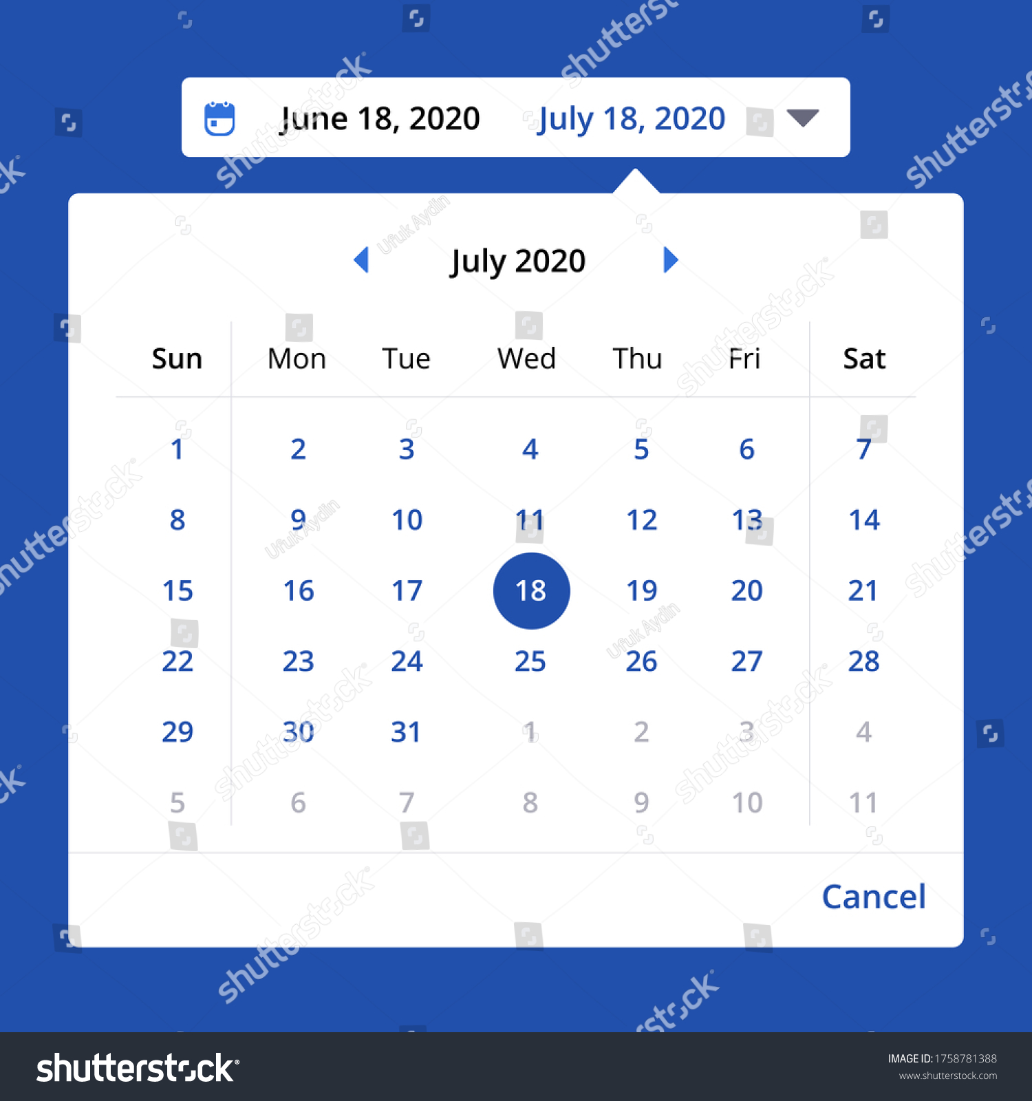 Popup Date Picker Components Ui Website Stock Vector (Royalty Free ...