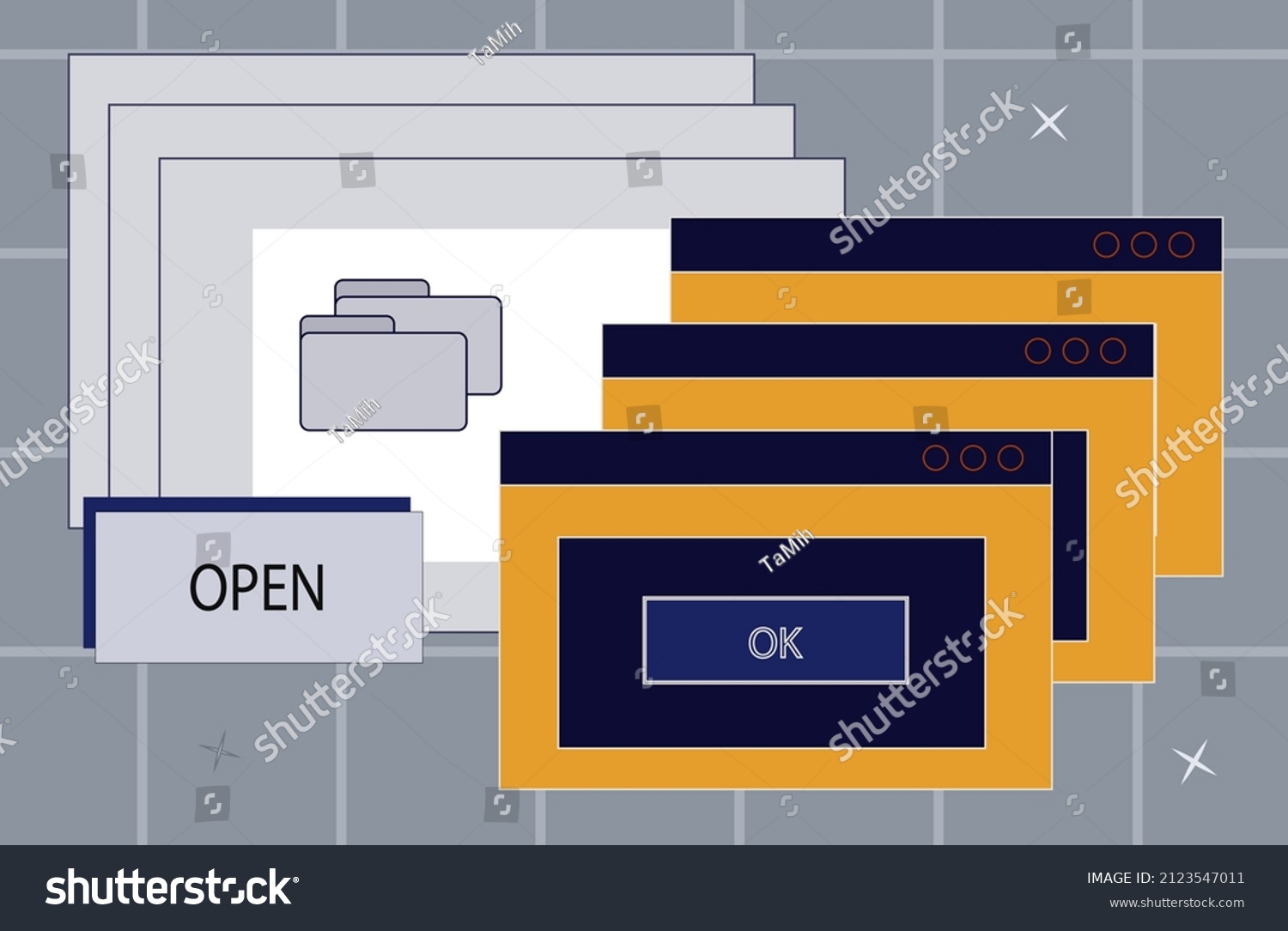 Popups Retro Window Video Audio Player Stock Vector (Royalty Free ...