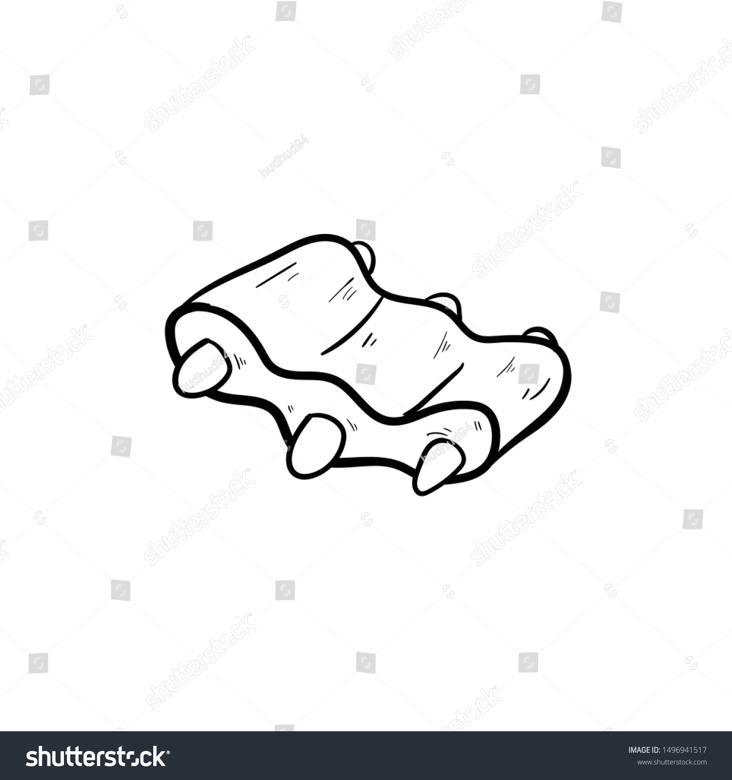 Pork Bone Barbecued Doodle Icon Vector Stock Vector (Royalty Free ...
