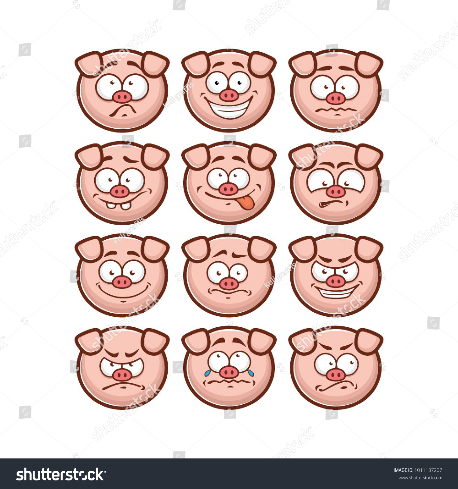 Pork Emoji Logo Vector Stock Vector (Royalty Free) 1011187207 ...