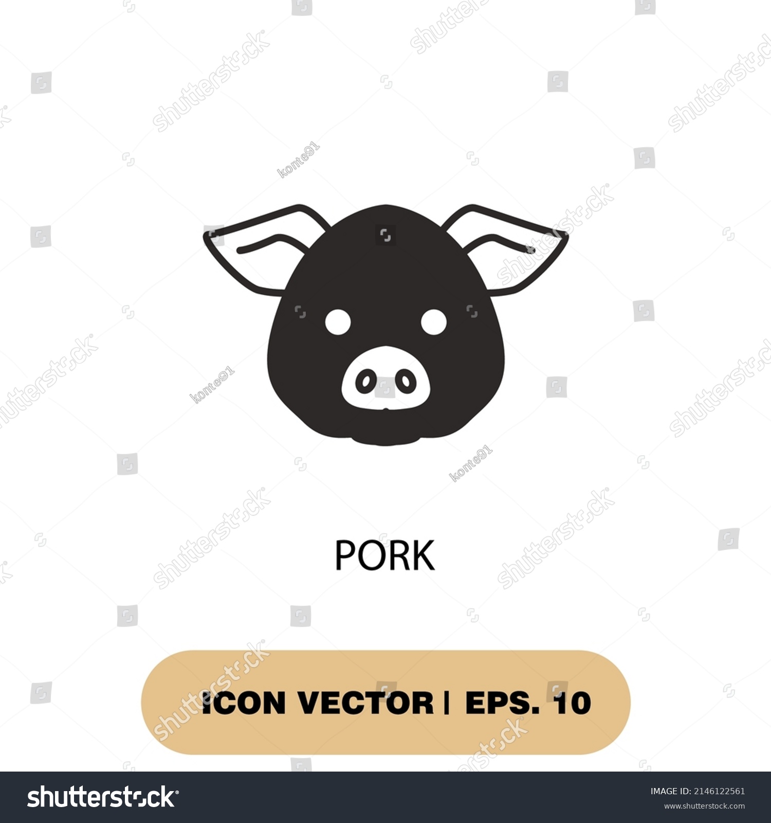 Pork Icons Symbol Vector Elements Infographic Stock Vector (Royalty ...
