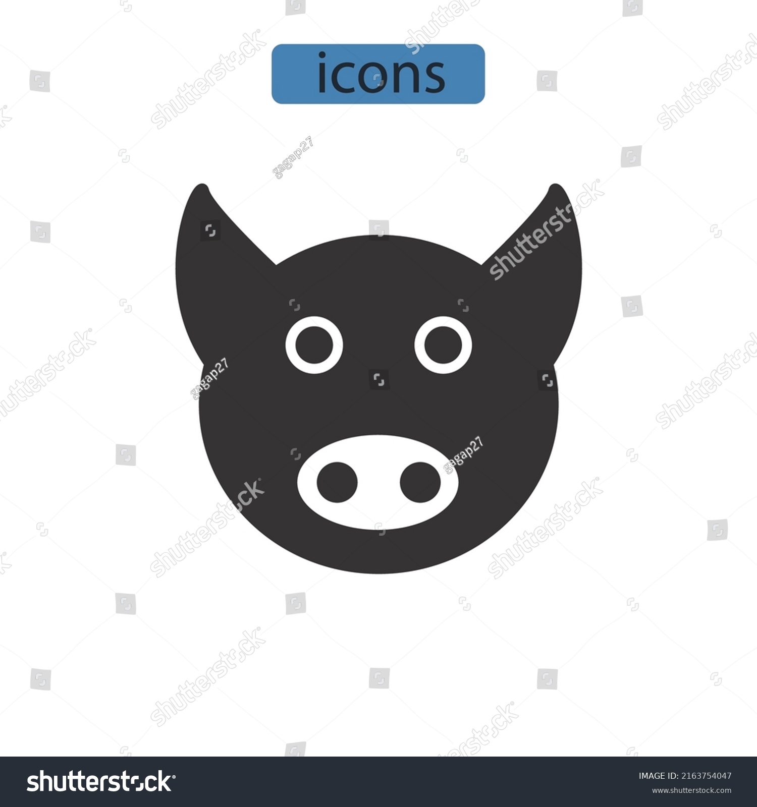 Pork Icons Symbol Vector Elements Infographic Stock Vector (Royalty ...