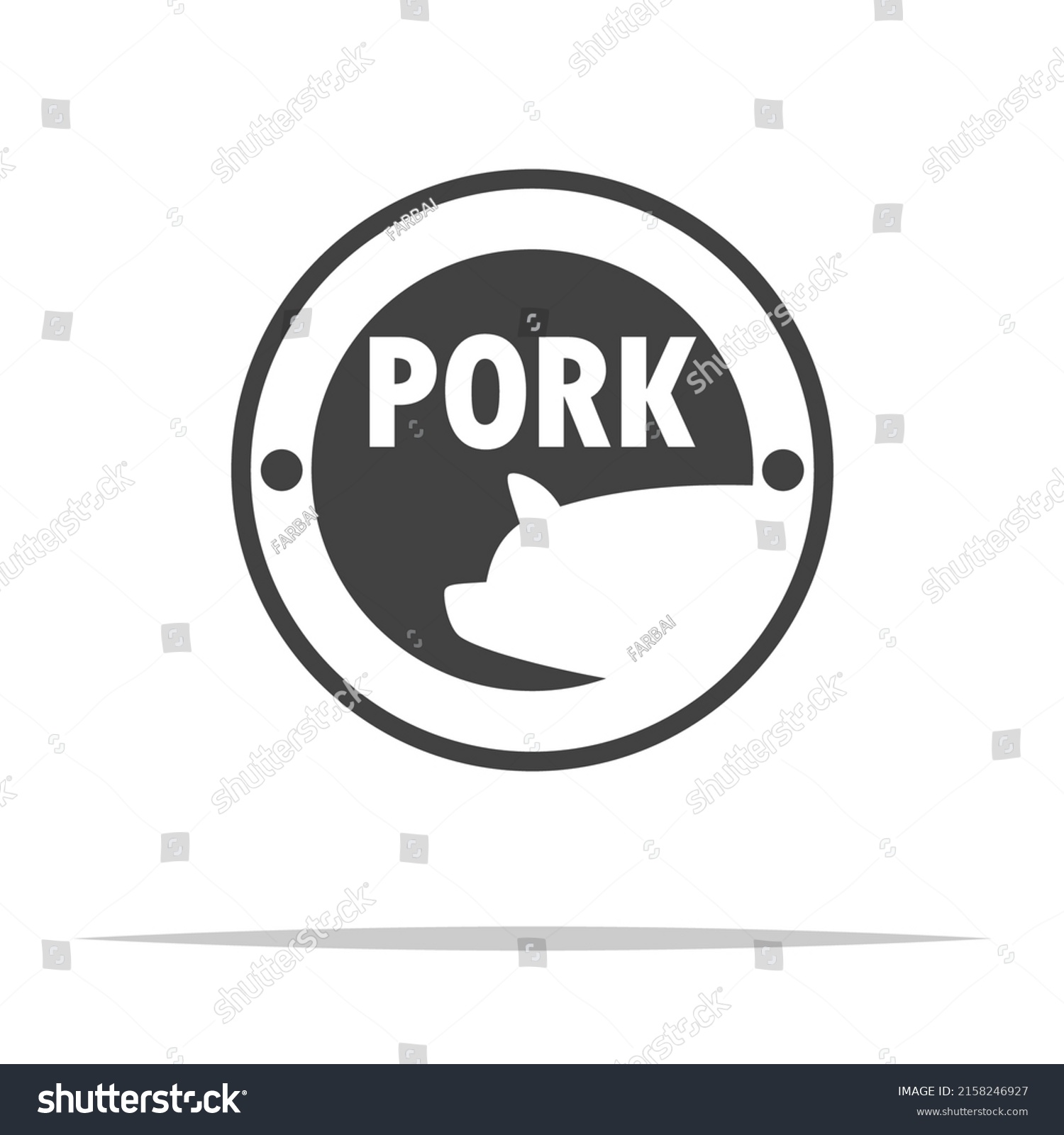 Pork Label Icon Transparent Vector Isolated Stock Vector (Royalty Free ...