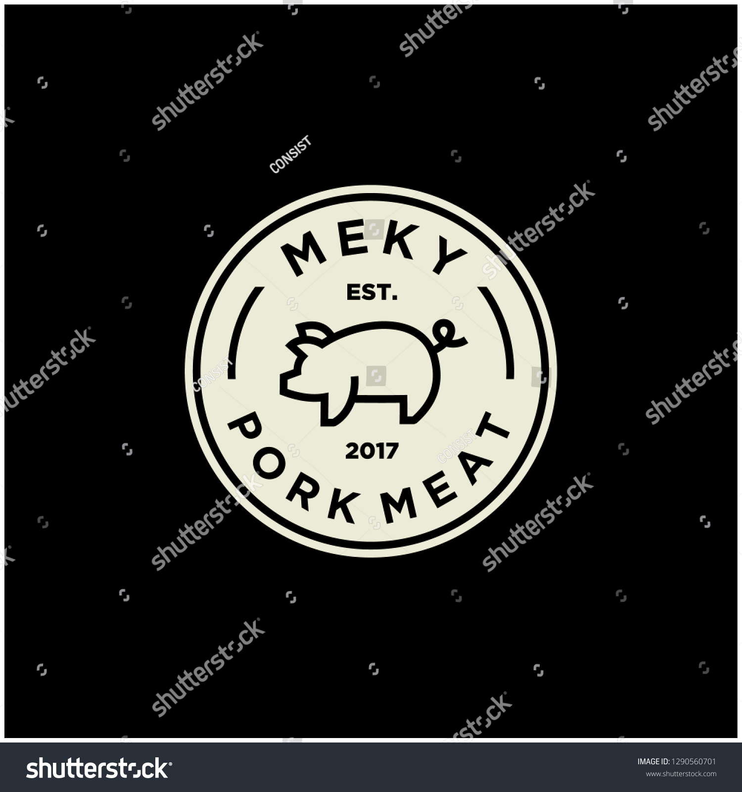 Pork Logo Design Stock Vector (Royalty Free) 1290560701