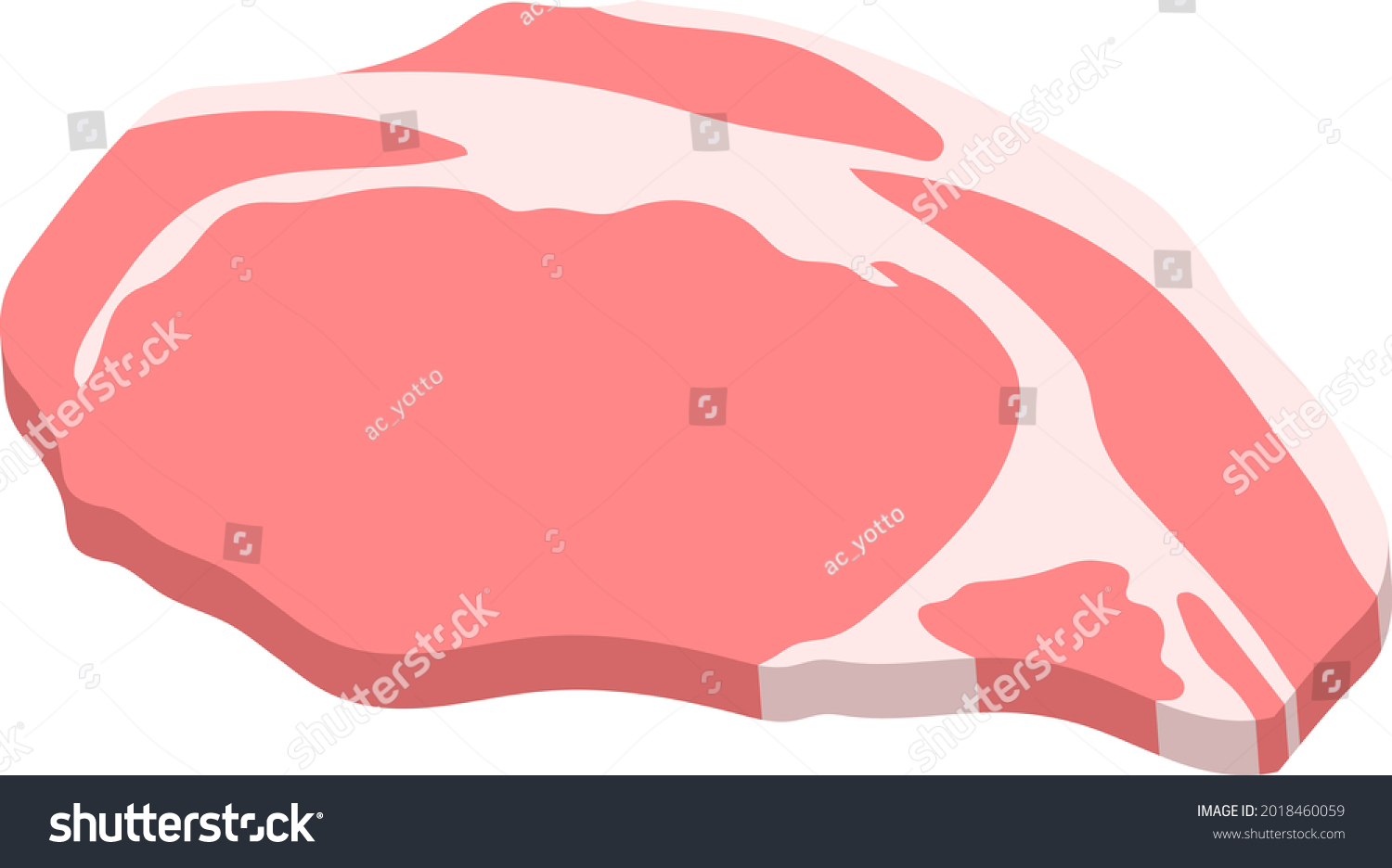 Pork Loin Isolated Vector Illustration Stock Vector (Royalty Free ...