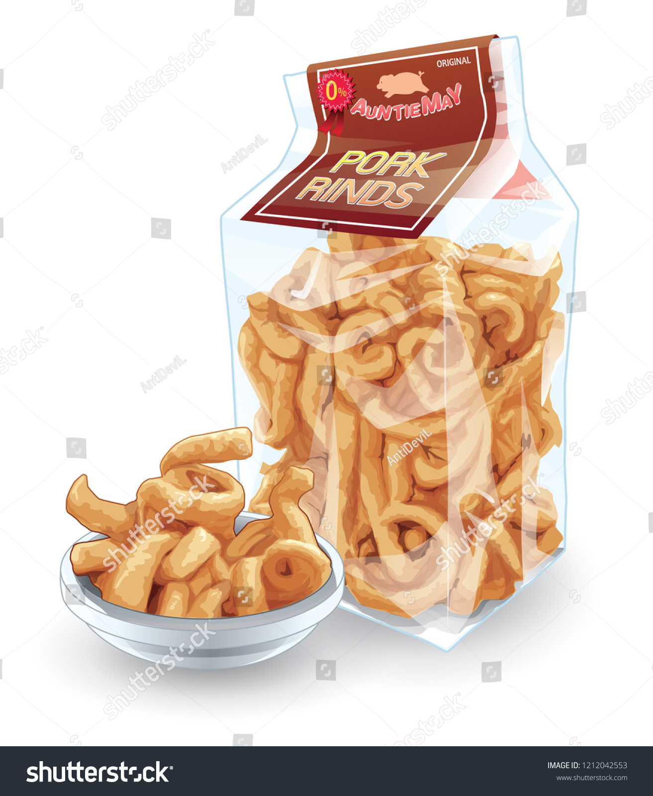 Pork Rinds Vector Illustration Stock Vector (Royalty Free) 1212042553