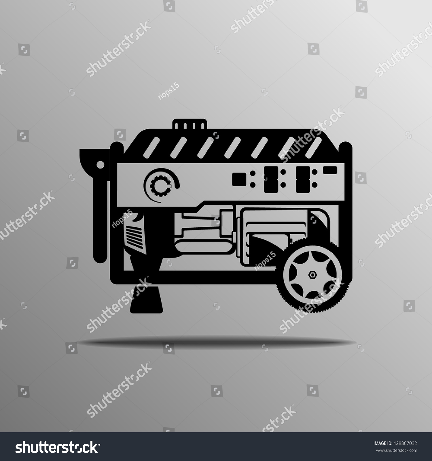 Portable Generator Vector On Grey Background Stock Vector (Royalty Free ...