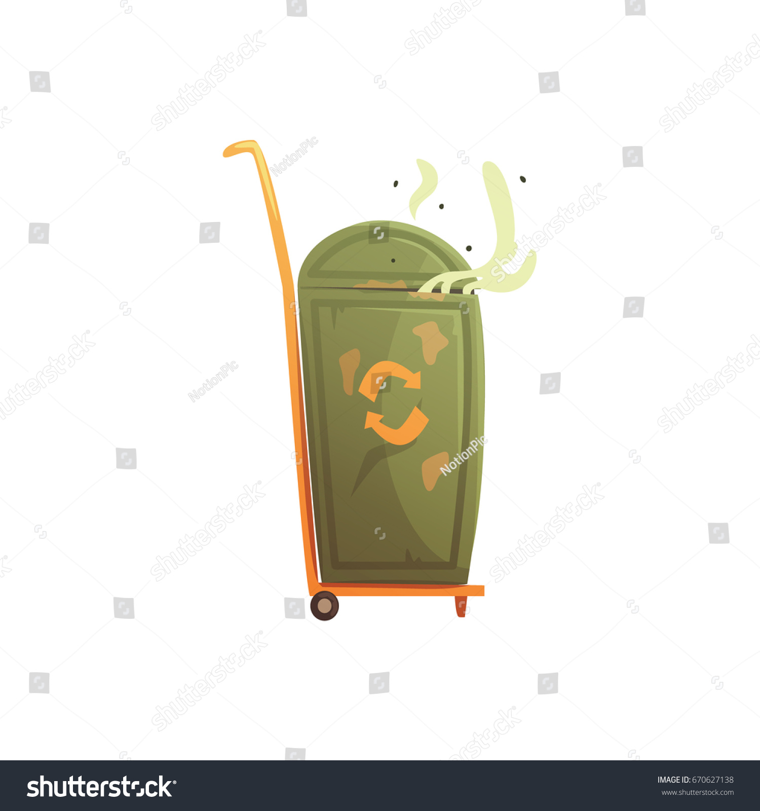 Portable Trash Bin On Wheels Waste Stock Vector (Royalty Free ...