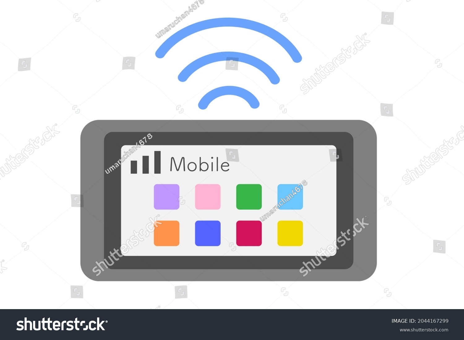 Portable Wireless Lan Router Vector Illustration Stock Vector (Royalty ...