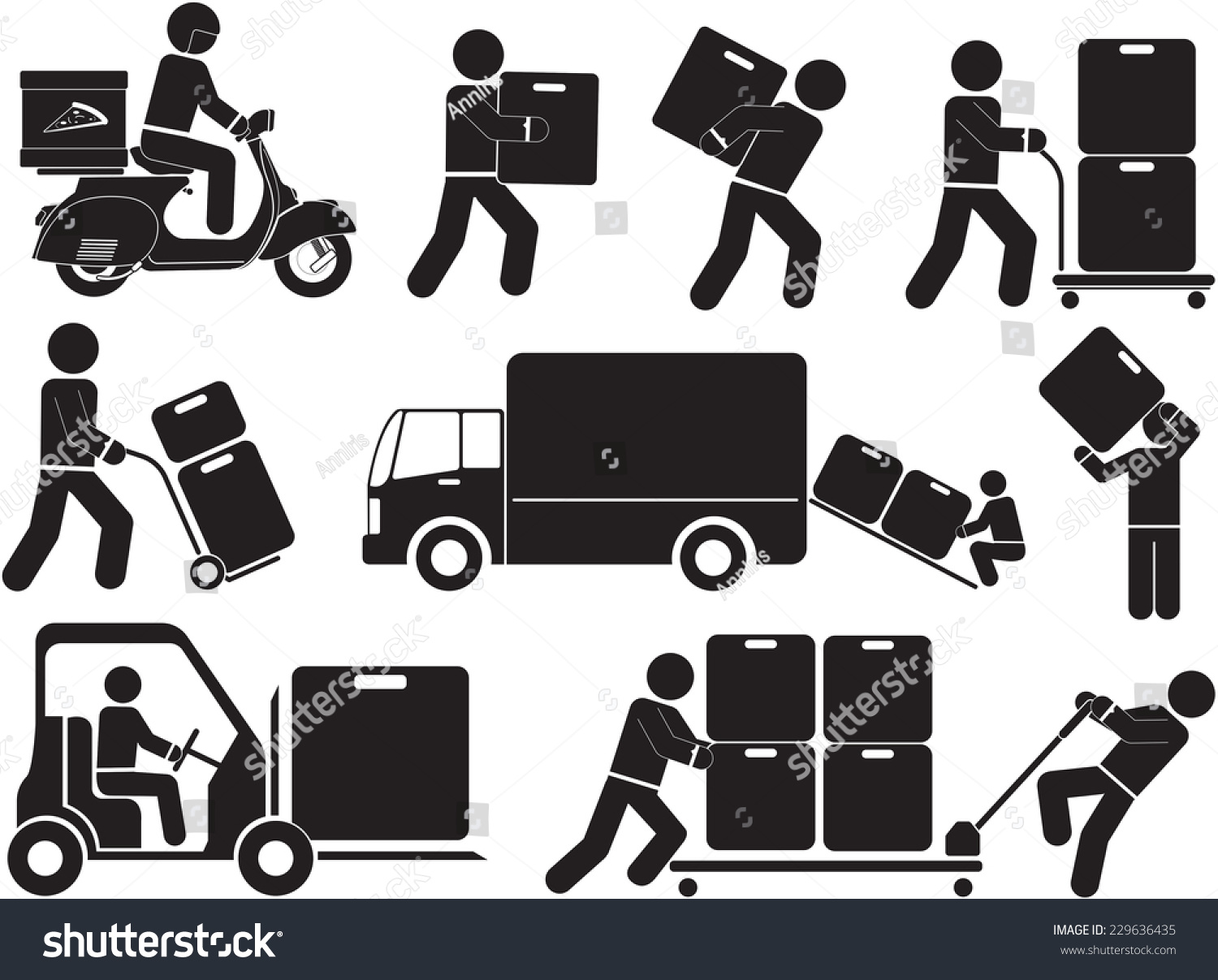 Porter Man Icons Stock Vector (Royalty Free) 229636435 | Shutterstock