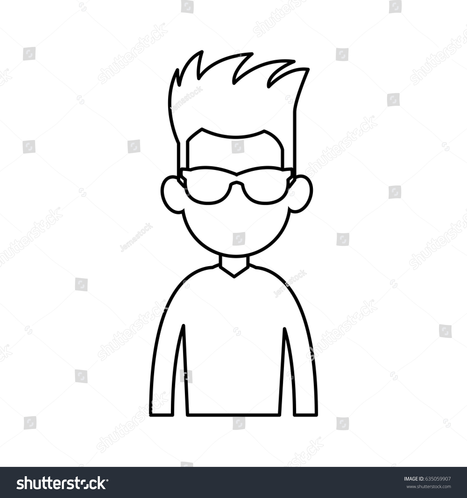 Portrait Man No Face Avatar Image Stock Vector (Royalty Free) 635059907
