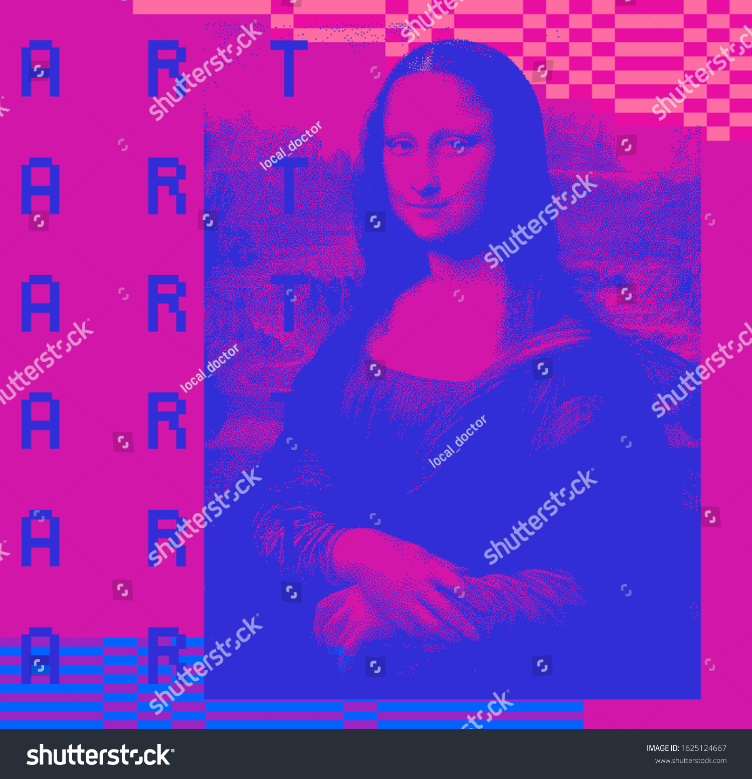 Portret Made Pixels Generative Art Algorithm Stock Vector (Royalty Free ...