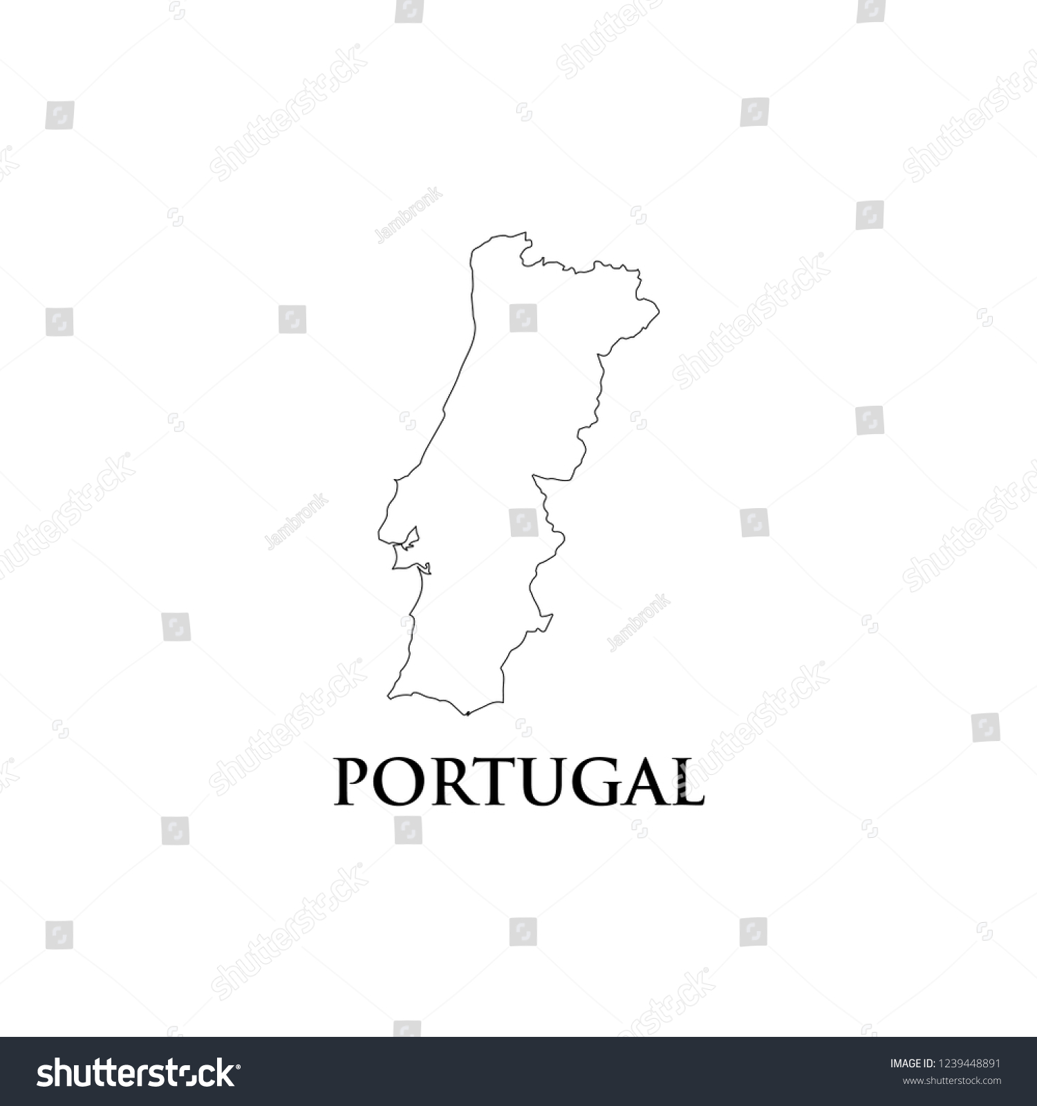 Portugal Map Icon Vector Stock Vector (Royalty Free) 1239448891