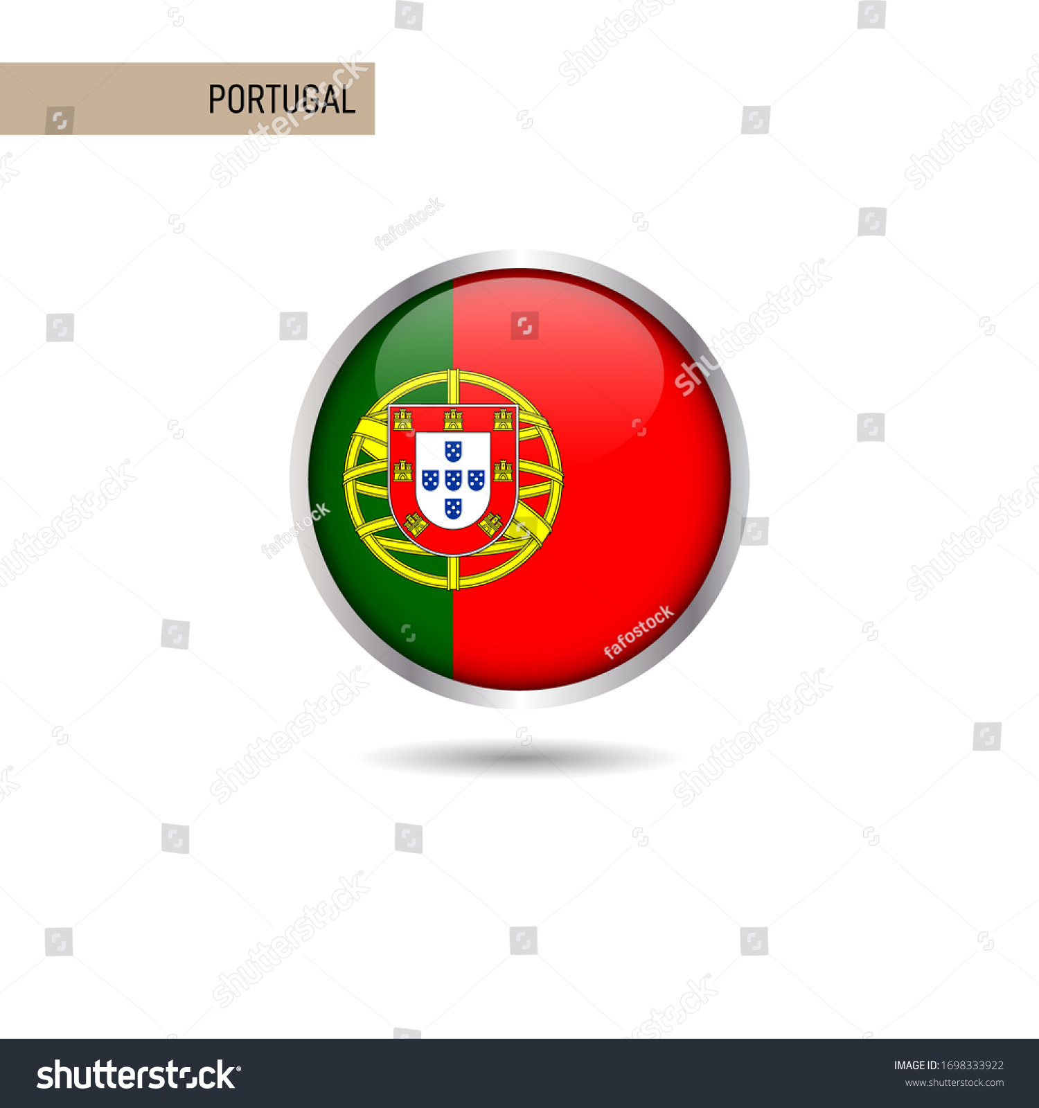 Portugal Round Flag Vector Design Template Stock Vector (Royalty Free ...