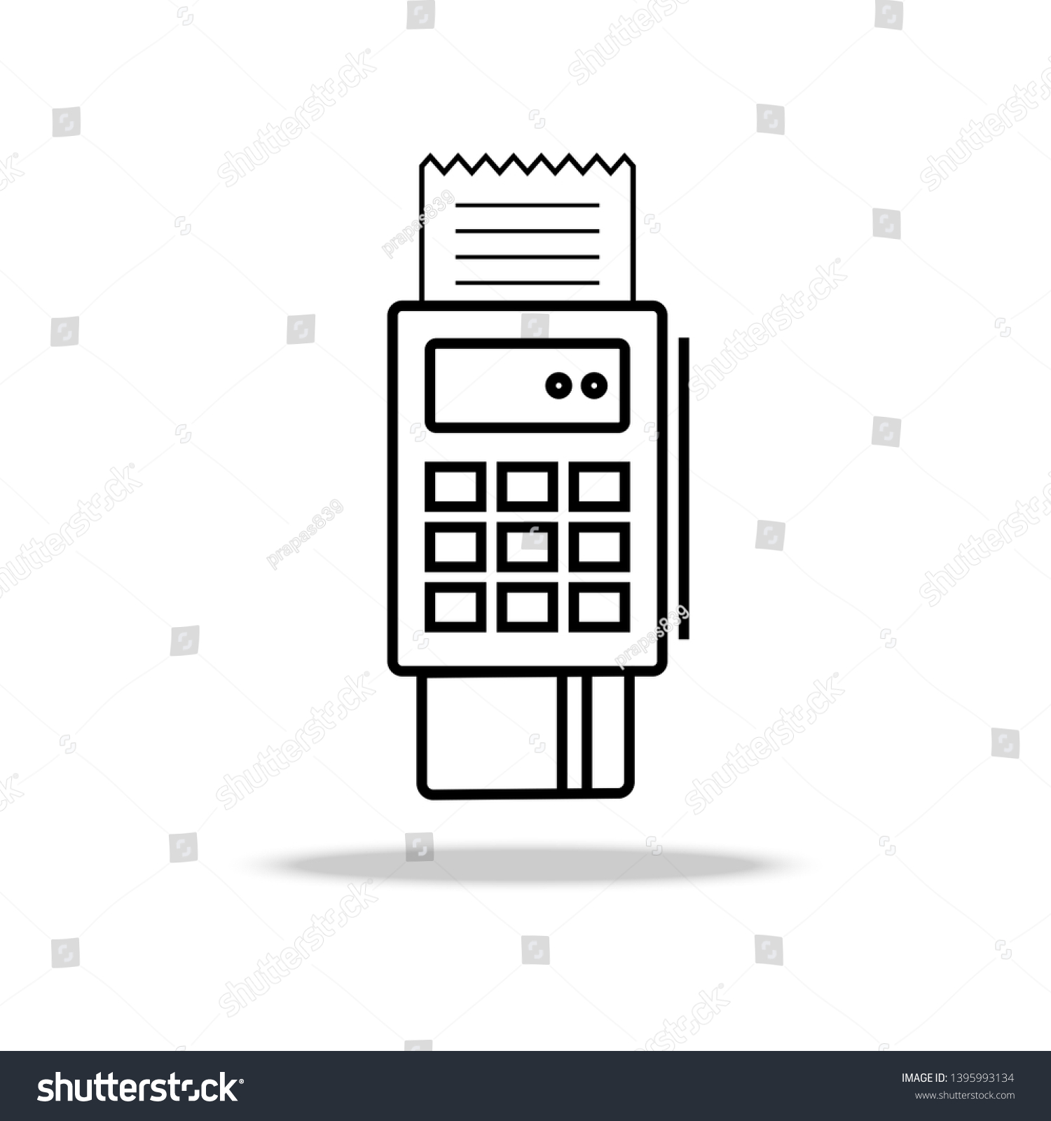 Pos Terminal Outline Icon Vector Stock Vector (Royalty Free) 1395993134