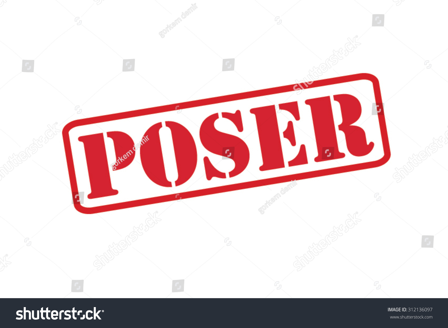 Poser Red Rubber Stamp Vector Over Stock Vector (Royalty Free) 312136097