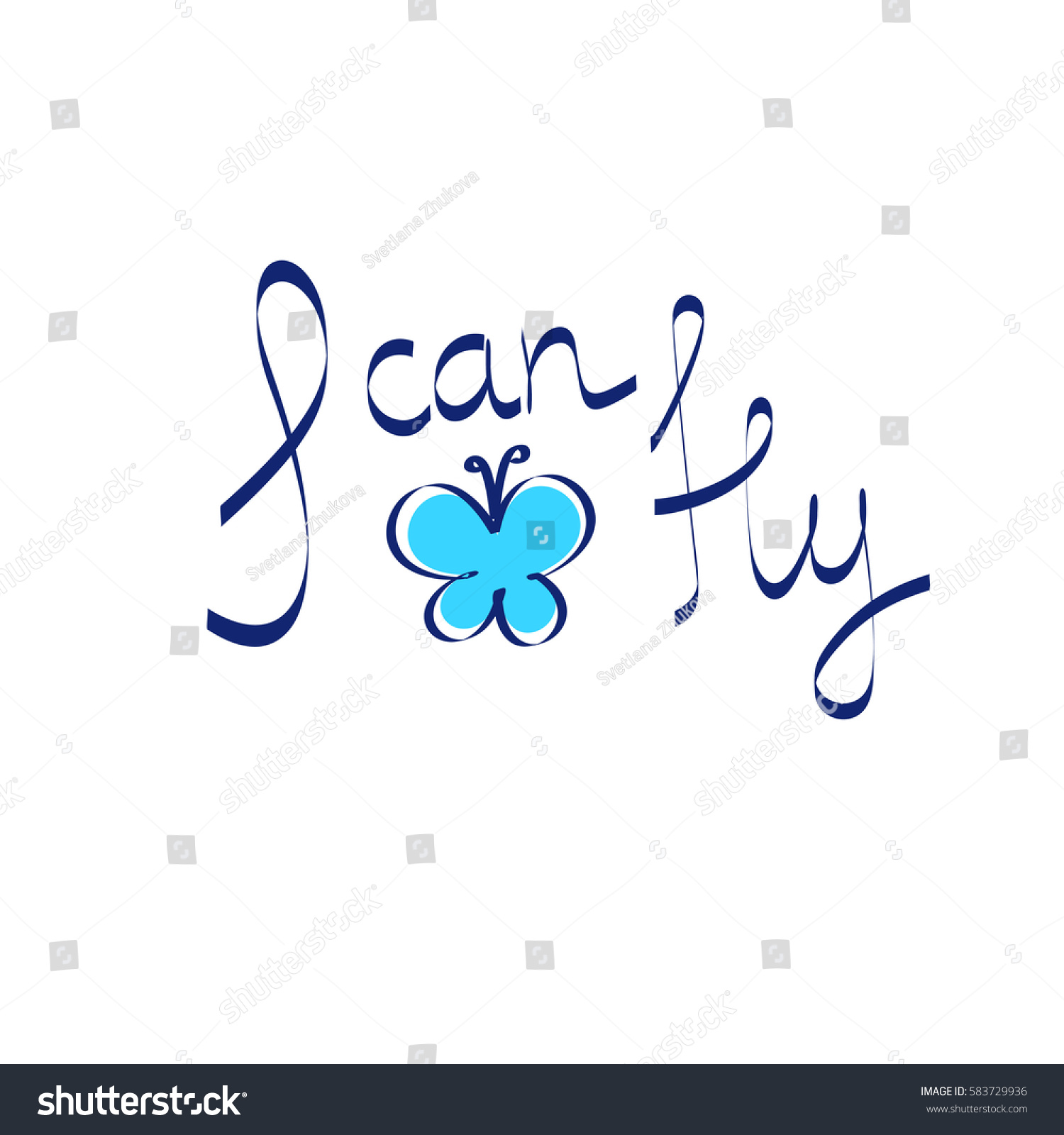 Positive Affirmation Can Fly Vector Illustration Stock Vector (Royalty ...