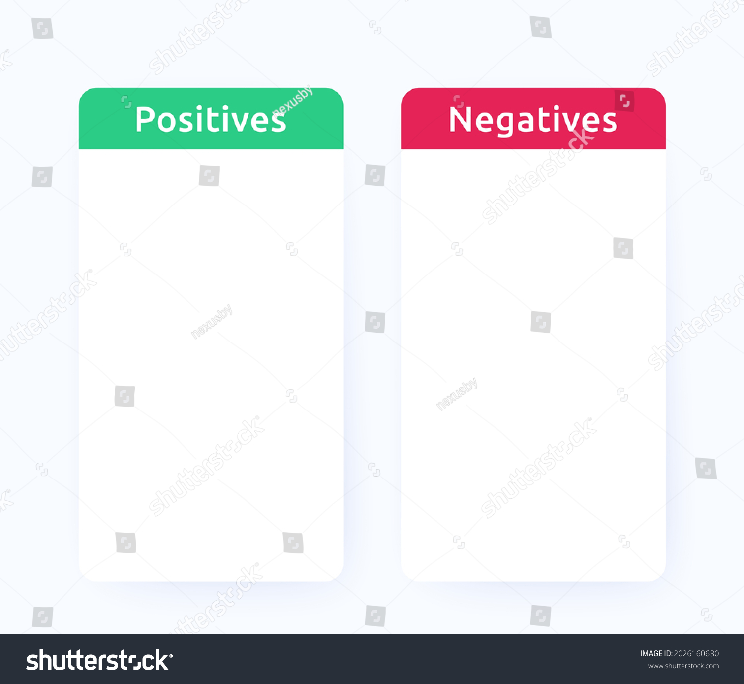 Positive Negative Comparison Vector Design Stock Vector (Royalty Free ...
