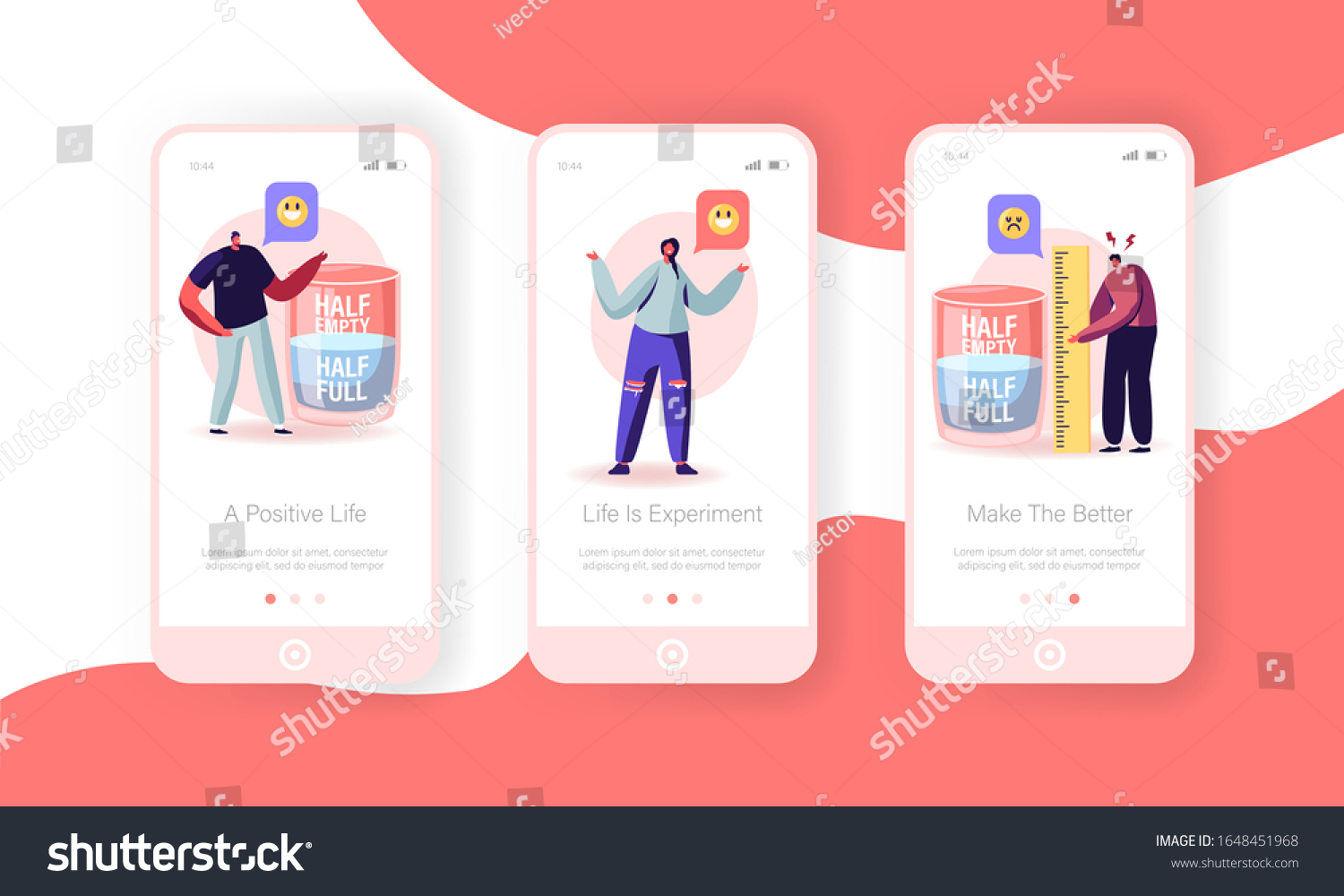 Positive Negative Thinking Mobile App Page Stock Vector (Royalty Free ... Positive Negative Thinking Mobile App Page Stock Vector (Royalty Free ...