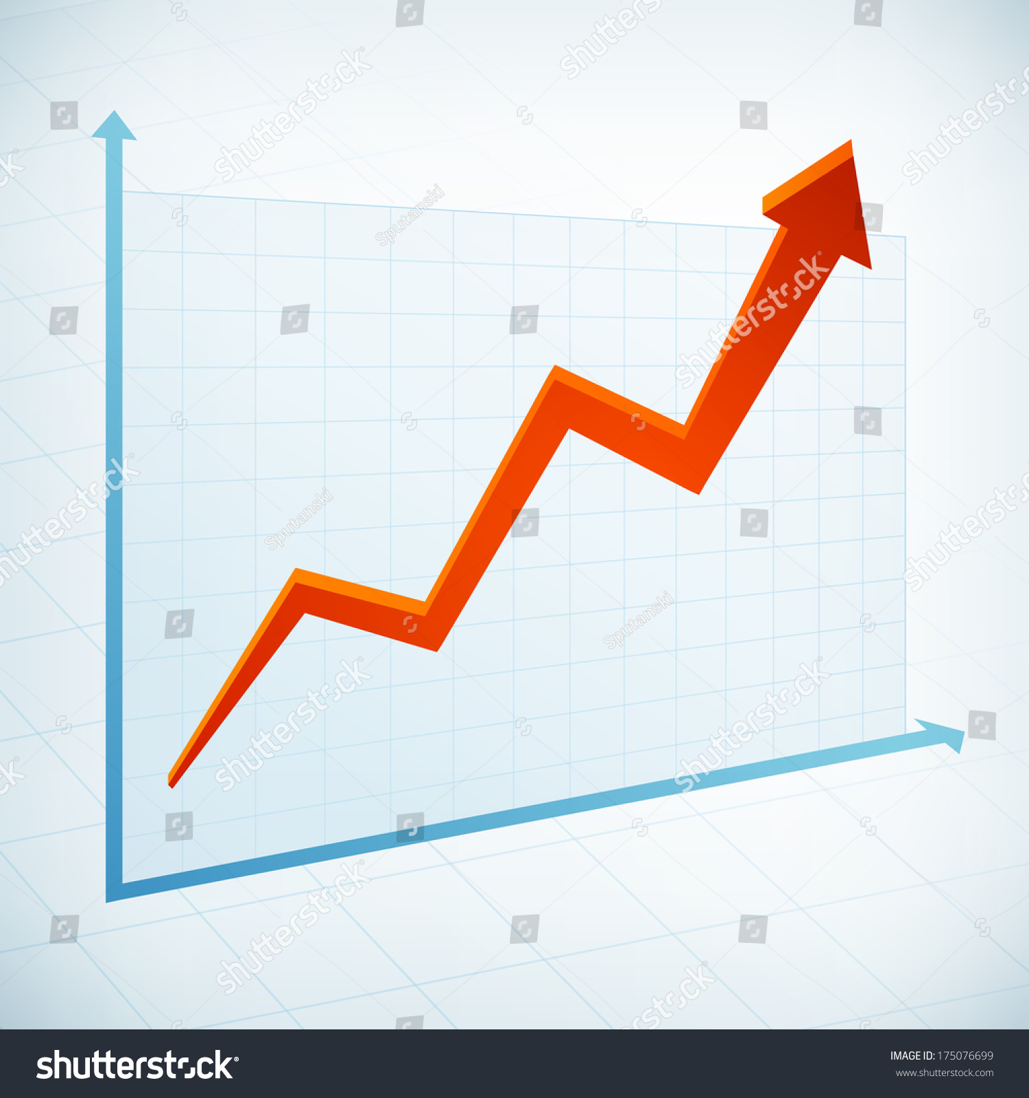 Positive Business Graph Width Red Arrow Stock Vector (Royalty Free ...