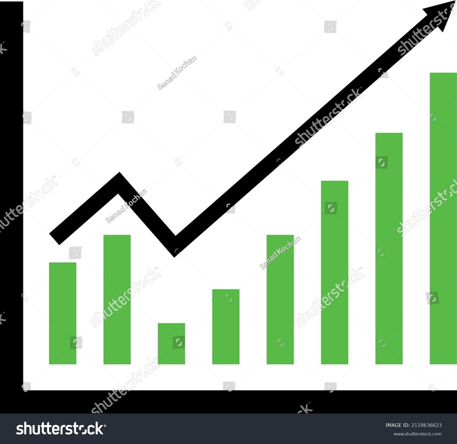 Positive Growth Graph Vector Illustration On Stock Vector (Royalty Free ...
