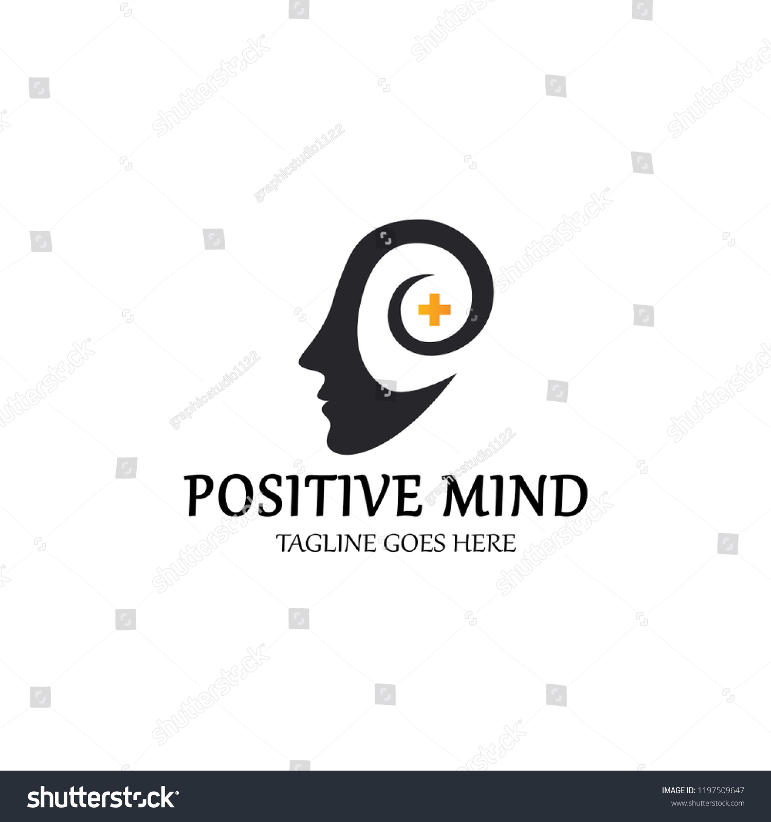 Positive Mind Logo Design Template Vector: vector de stock (libre de ...