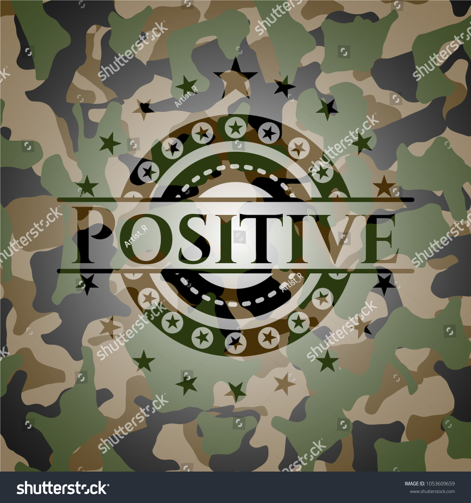 Positive On Camo Texture Stock Vector (Royalty Free) 1053609659 ...