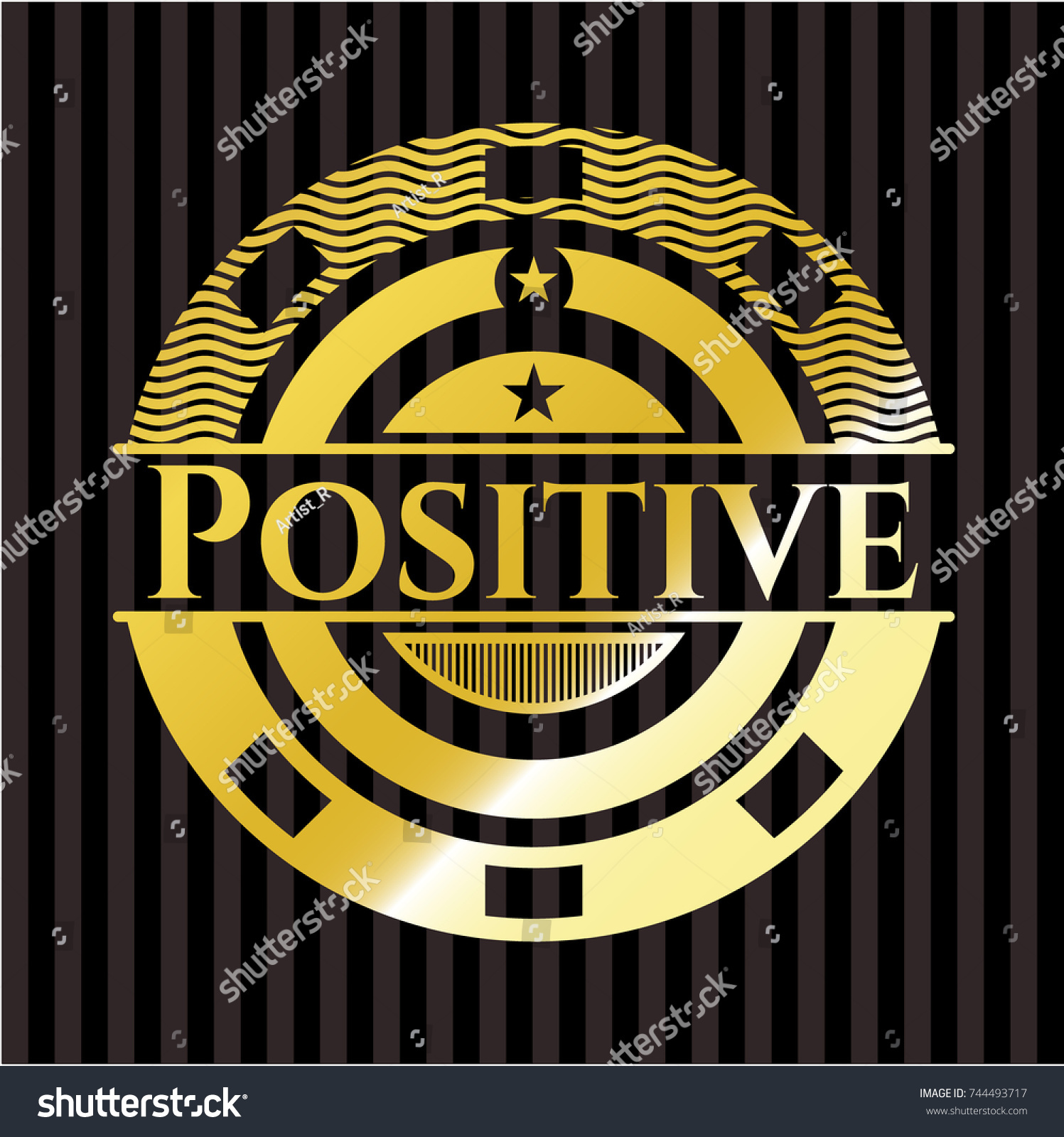 Positive Shiny Badge Stock Vector (Royalty Free) 744493717 | Shutterstock