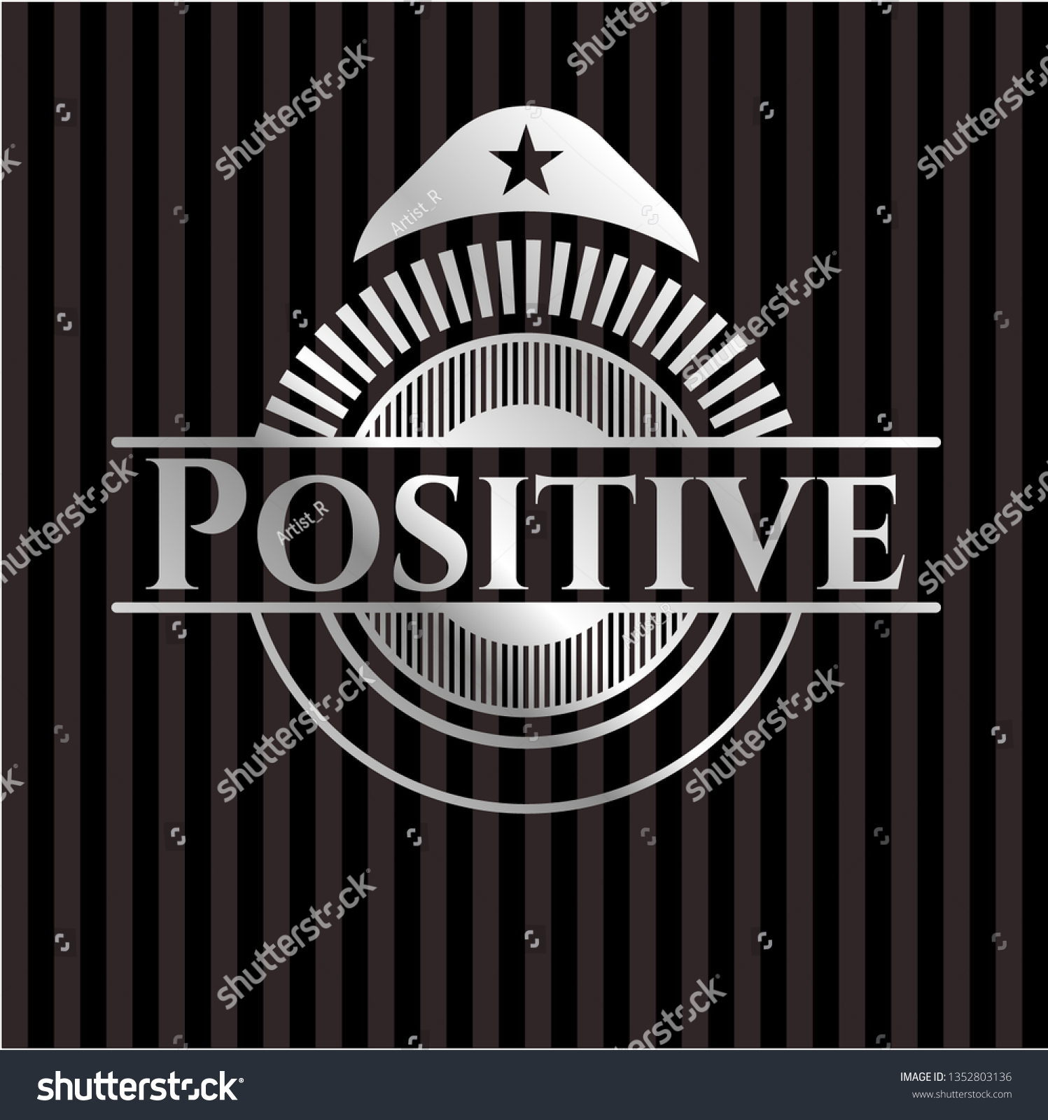 Positive Silver Shiny Badge Stock Vector (Royalty Free) 1352803136 ...
