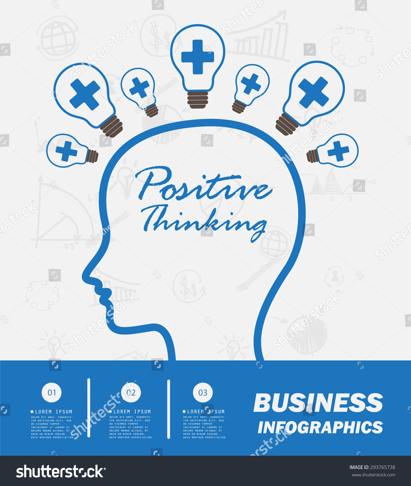 Positive Thinking Concept Infographics Vector Illustration: vector de ...