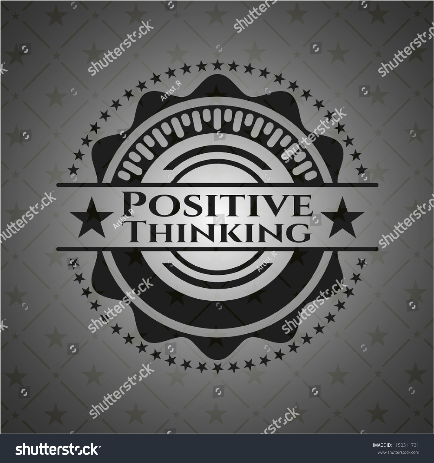 Positive Thinking Dark Emblem Retro Stock Vector (Royalty Free) 1150311731