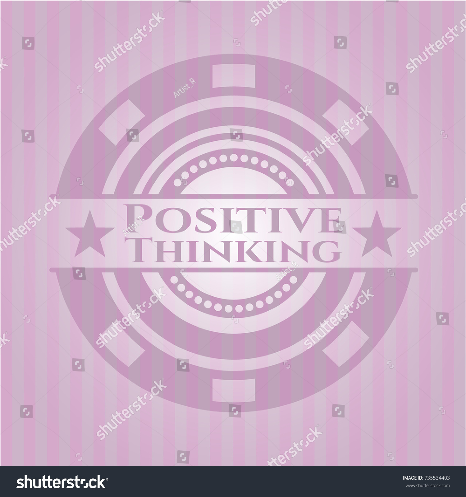 Positive Thinking Pink Emblem Retro Stock Vector (Royalty Free ...