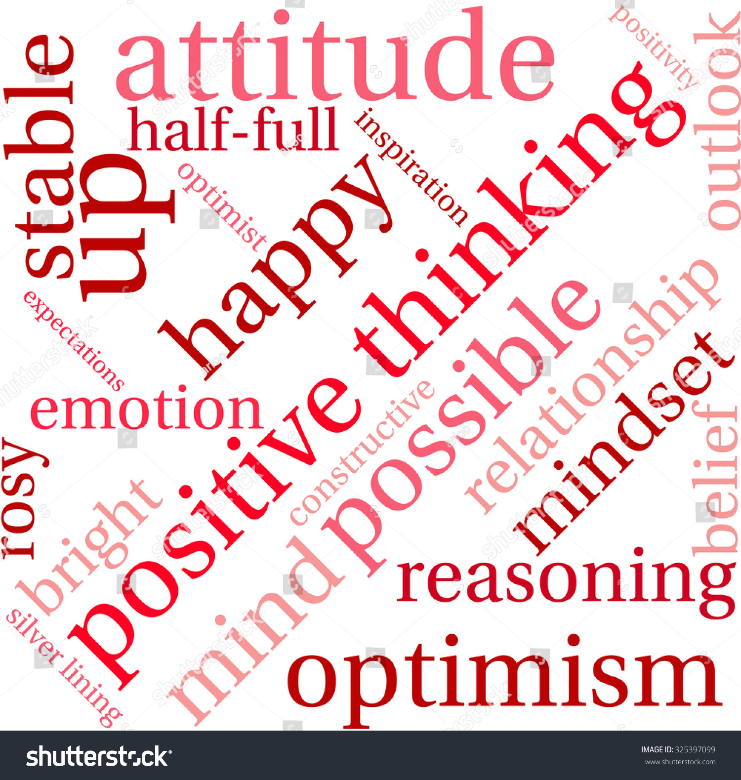 Positive Thinking Word Cloud On White Stock Vector (Royalty Free ...