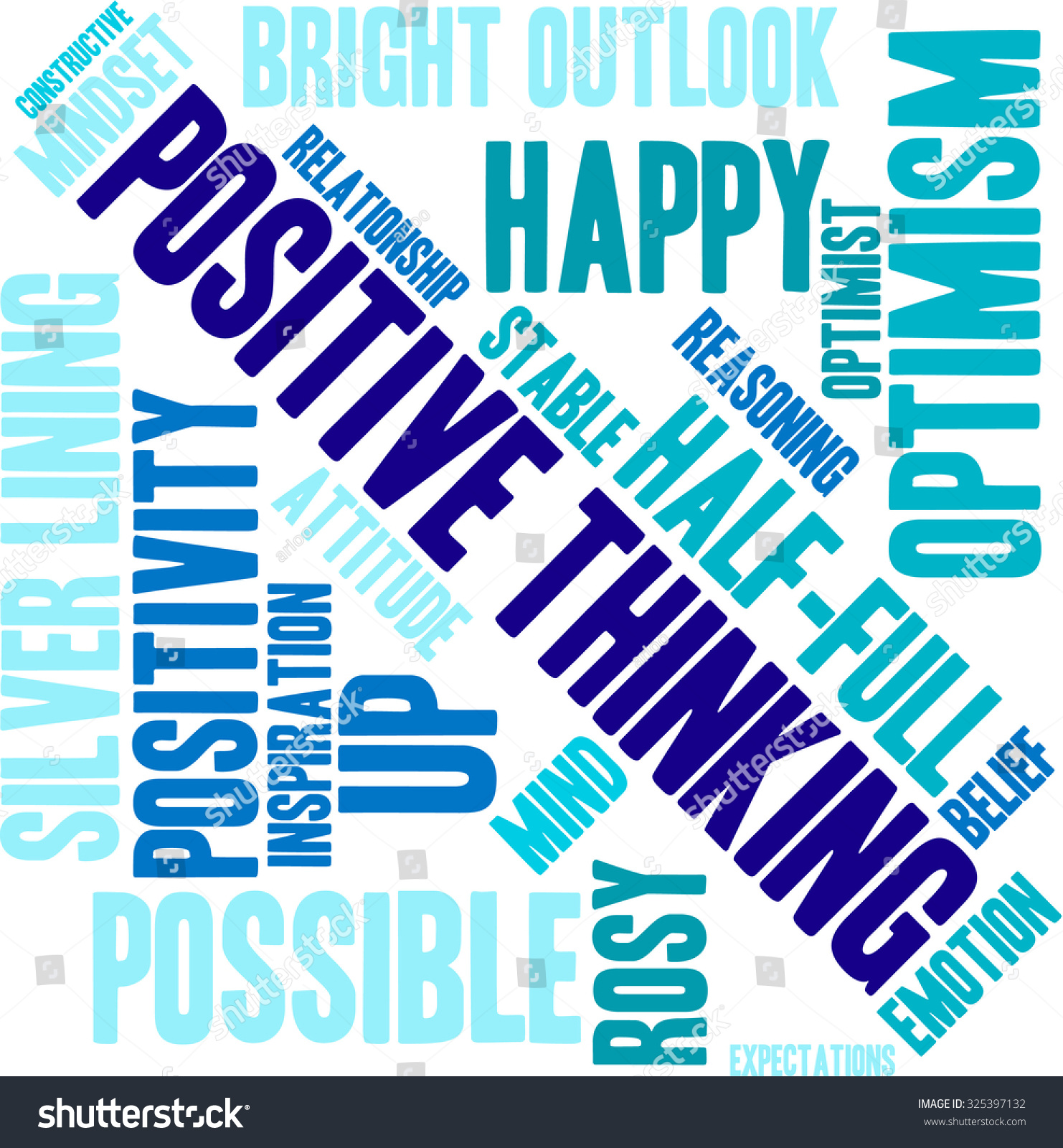 Positive Thinking Word Cloud On White Stock Vector (Royalty Free ...