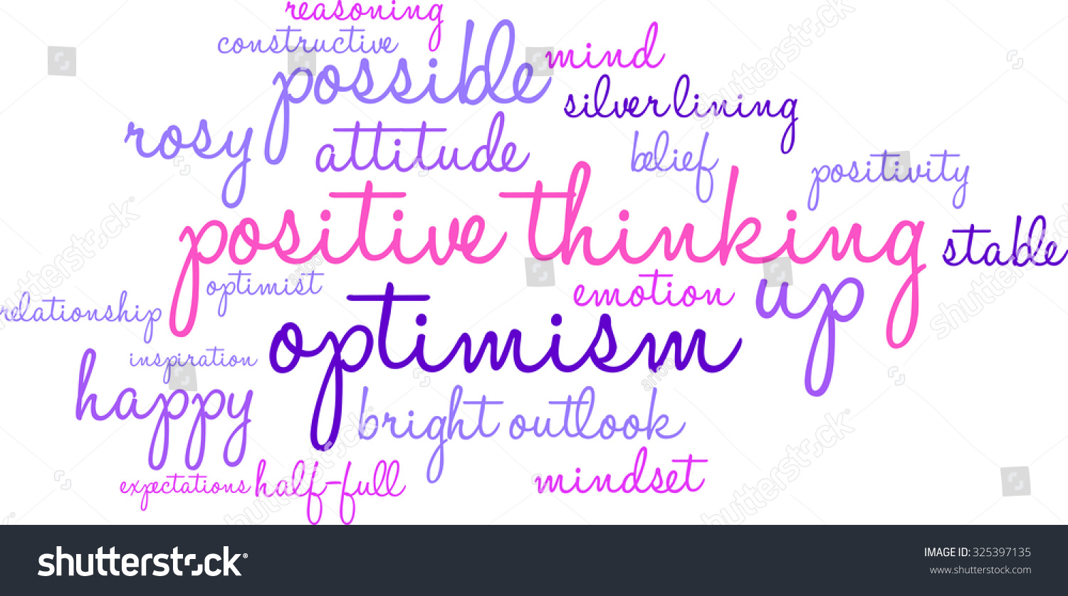 Positive Thinking Word Cloud On White Stock Vector (Royalty Free ...